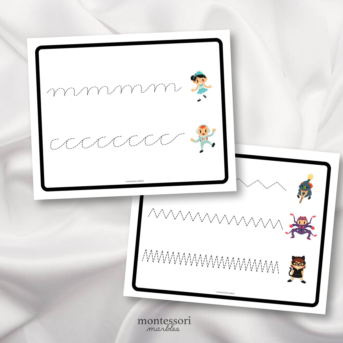 Halloween Cursive Tracing and Vocabulary – Montessori Marbles