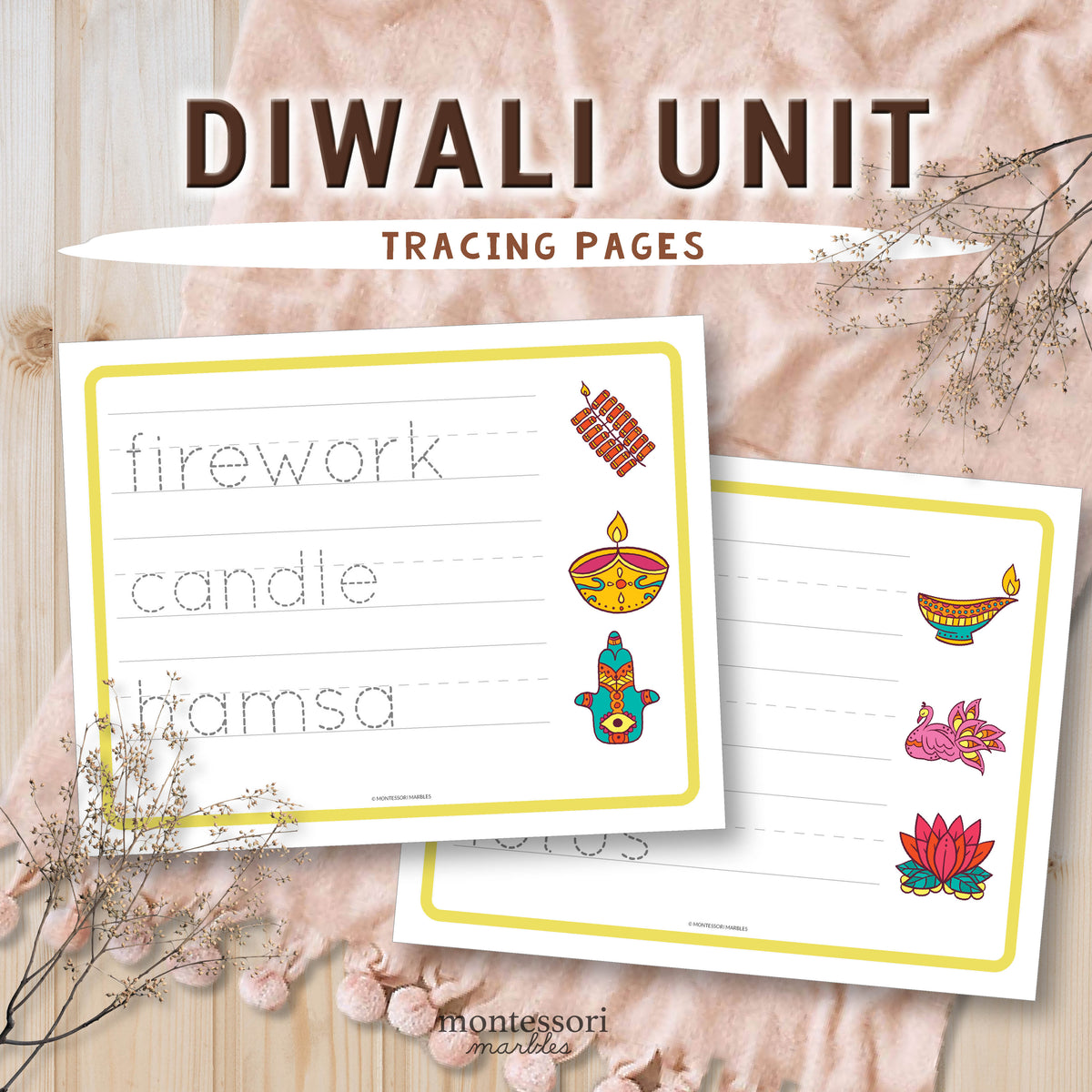 Diwali Handwriting Activity – Montessori Marbles