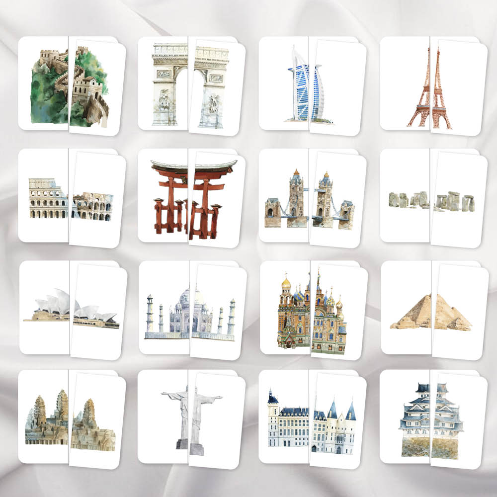 Landmarks Symmetry Puzzles – Montessori Marbles