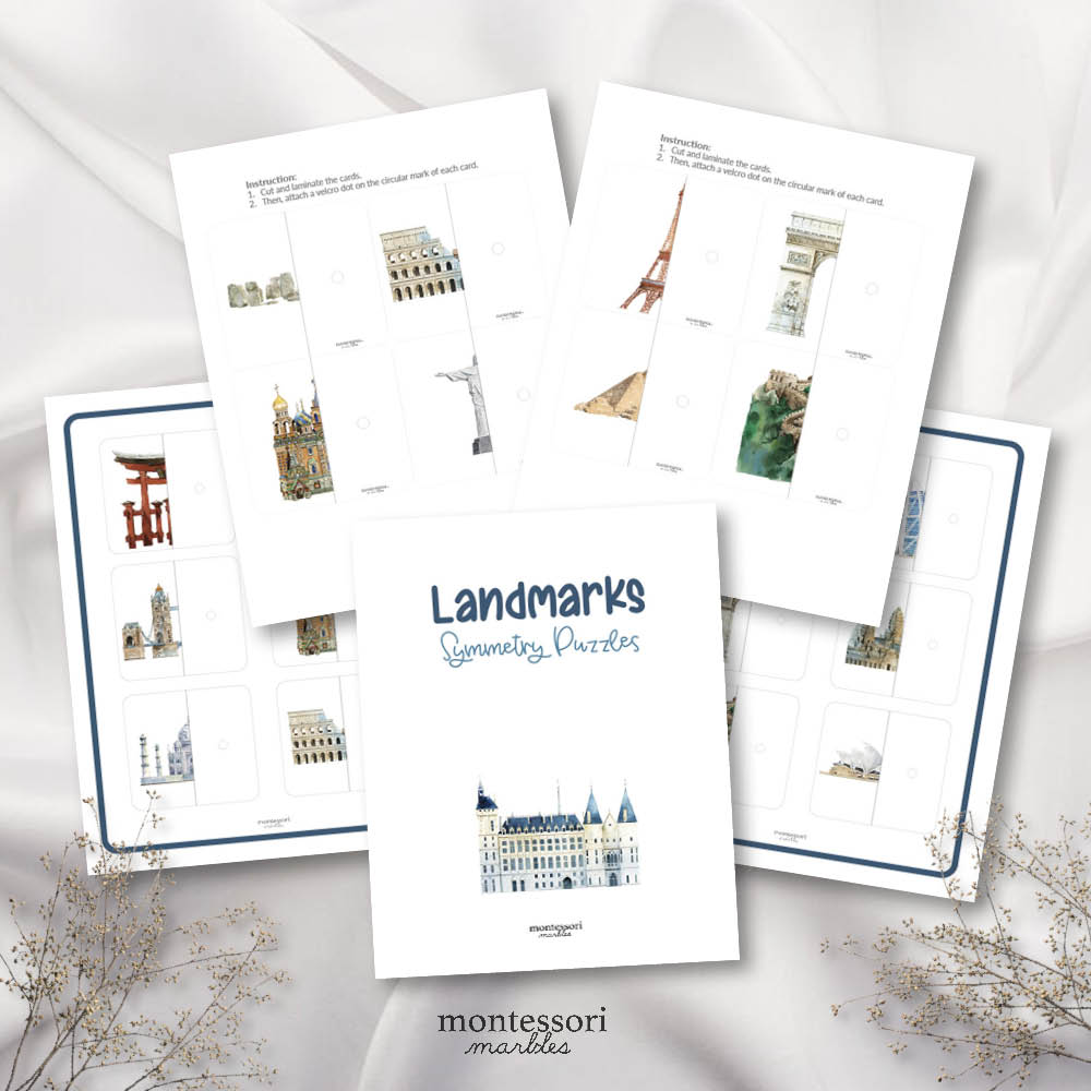 Landmarks Symmetry Puzzles – Montessori Marbles