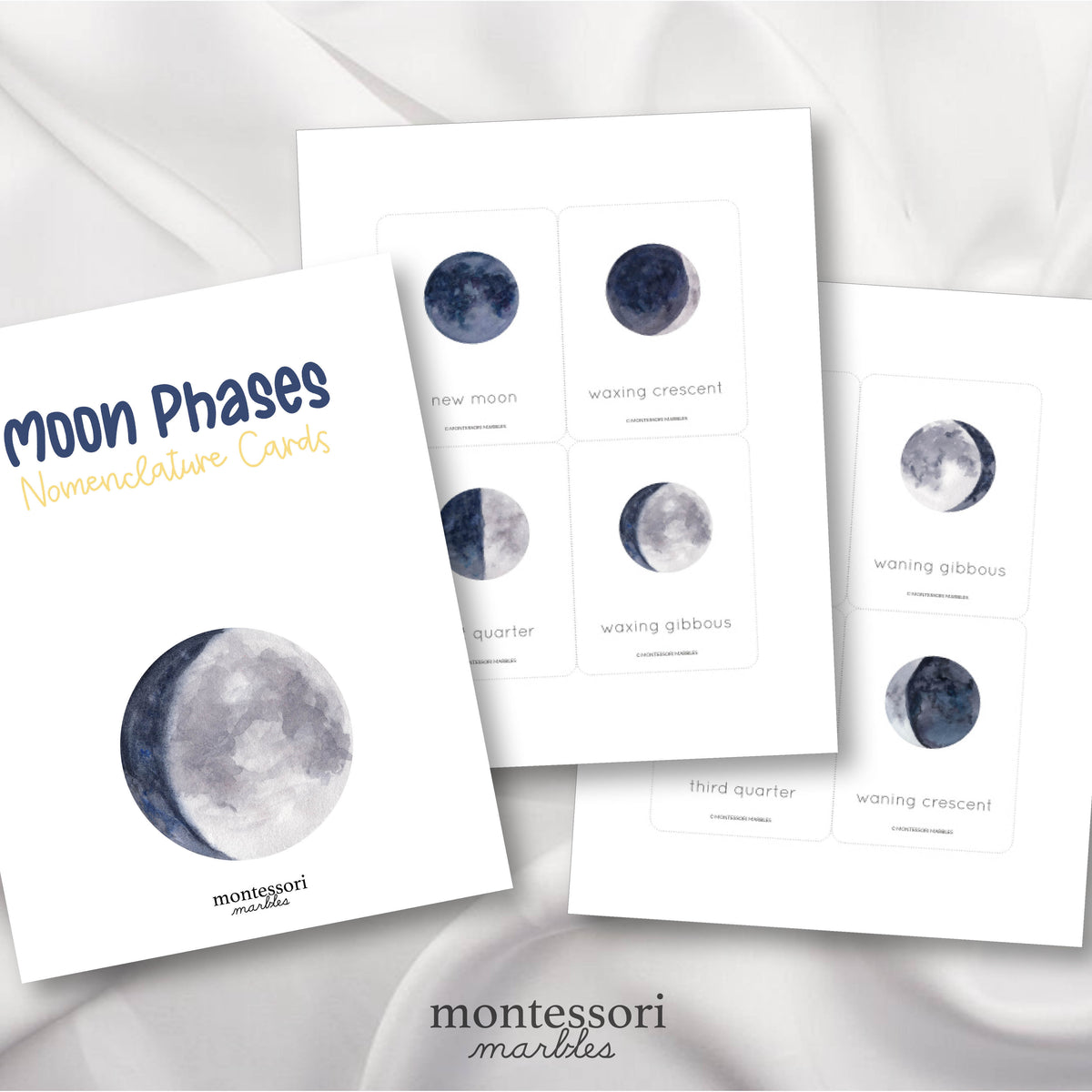 Moon Phases Nomenclature Cards | Montessori Printable Activities ...