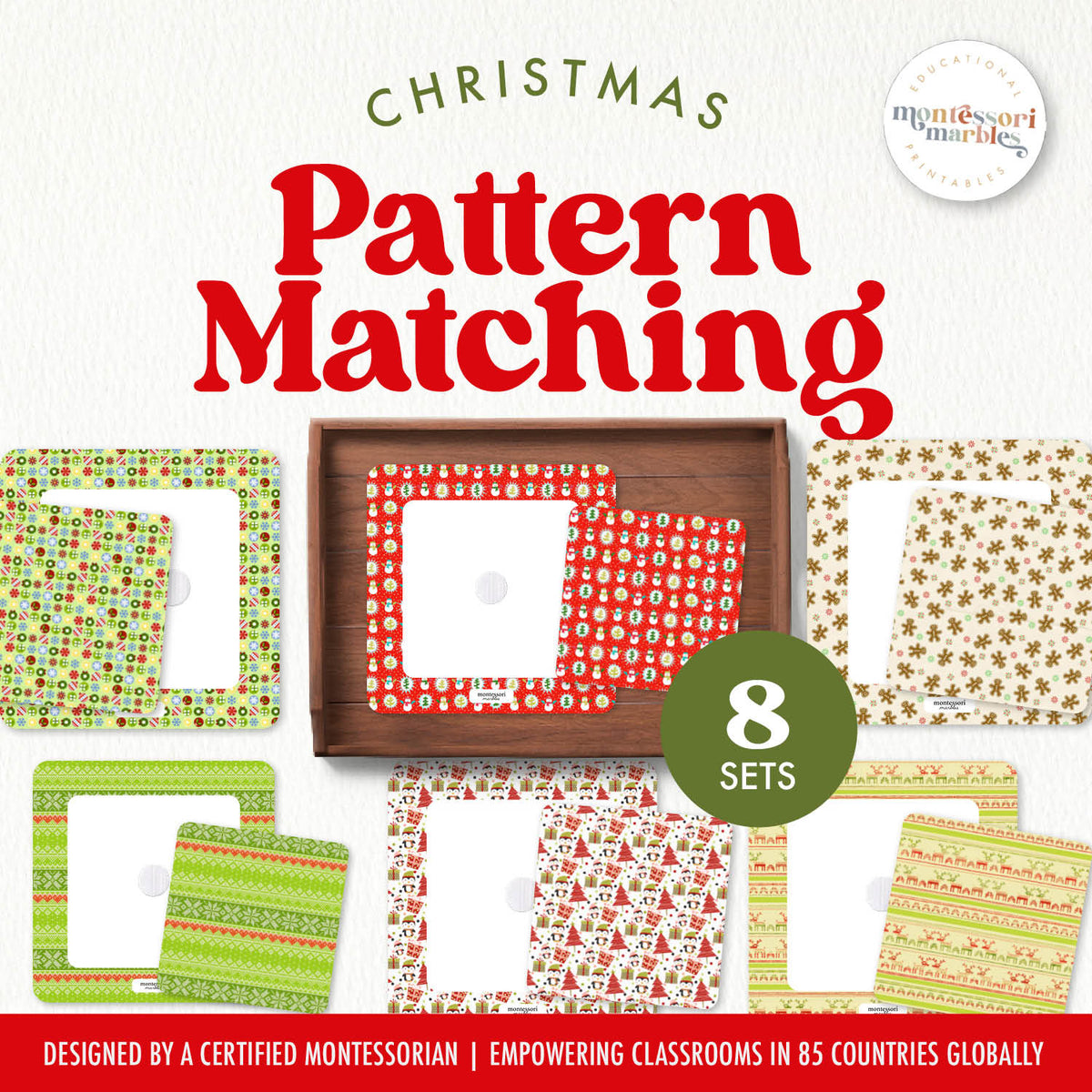 Christmas Pattern Matching | 8 Sets Visual Discrimination Activity 2-4 ...