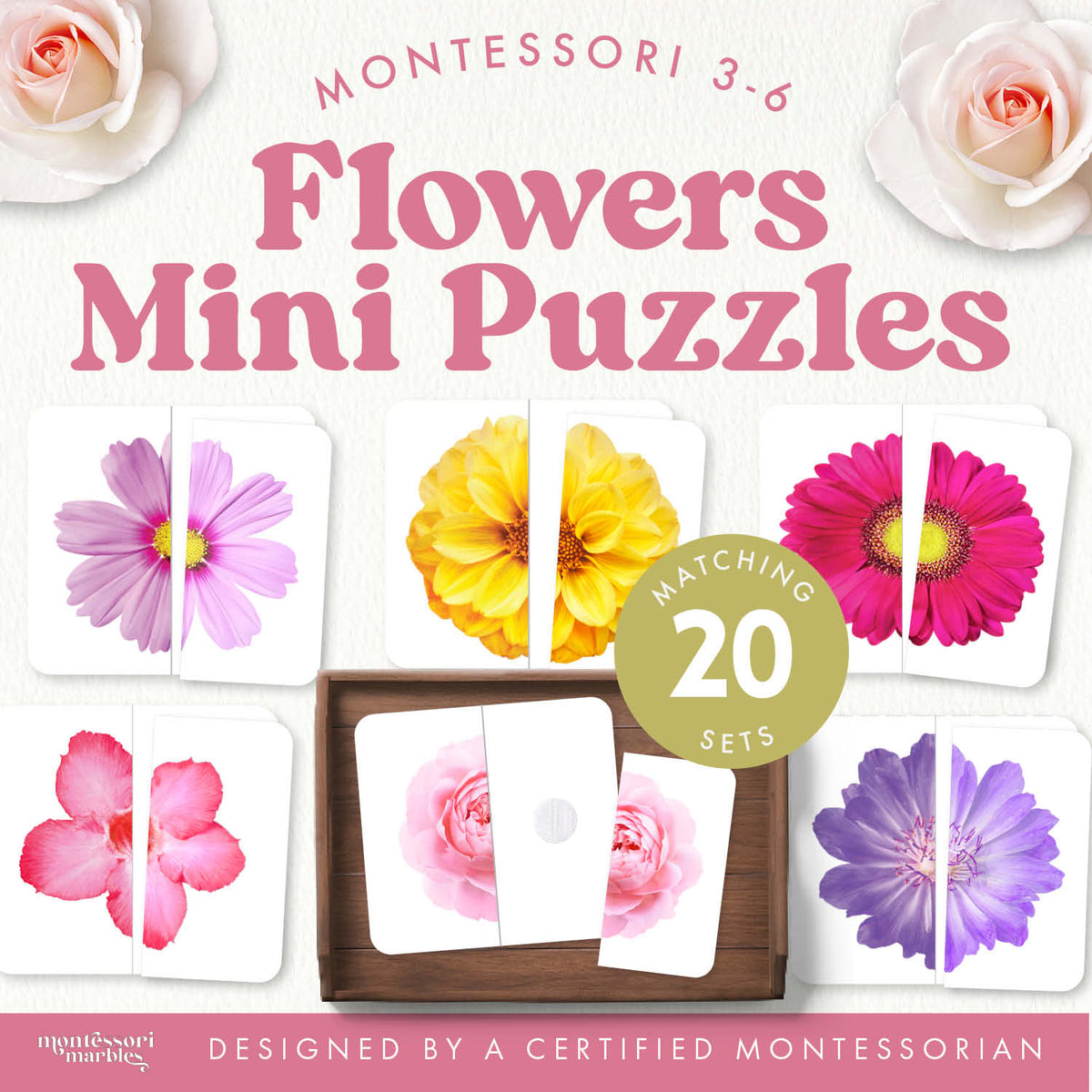 Flowers Two-Piece Puzzles | 20 Sets Spring Matching Game Ages 2-5 PDF ...
