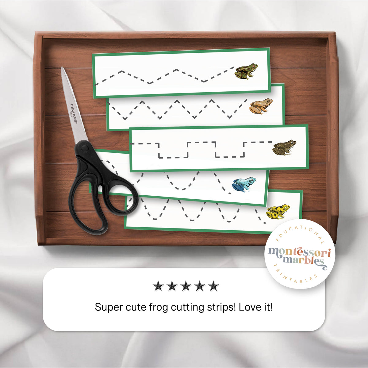 Frogs Cutting Strips | Montessori Inspired Printable Resources ...
