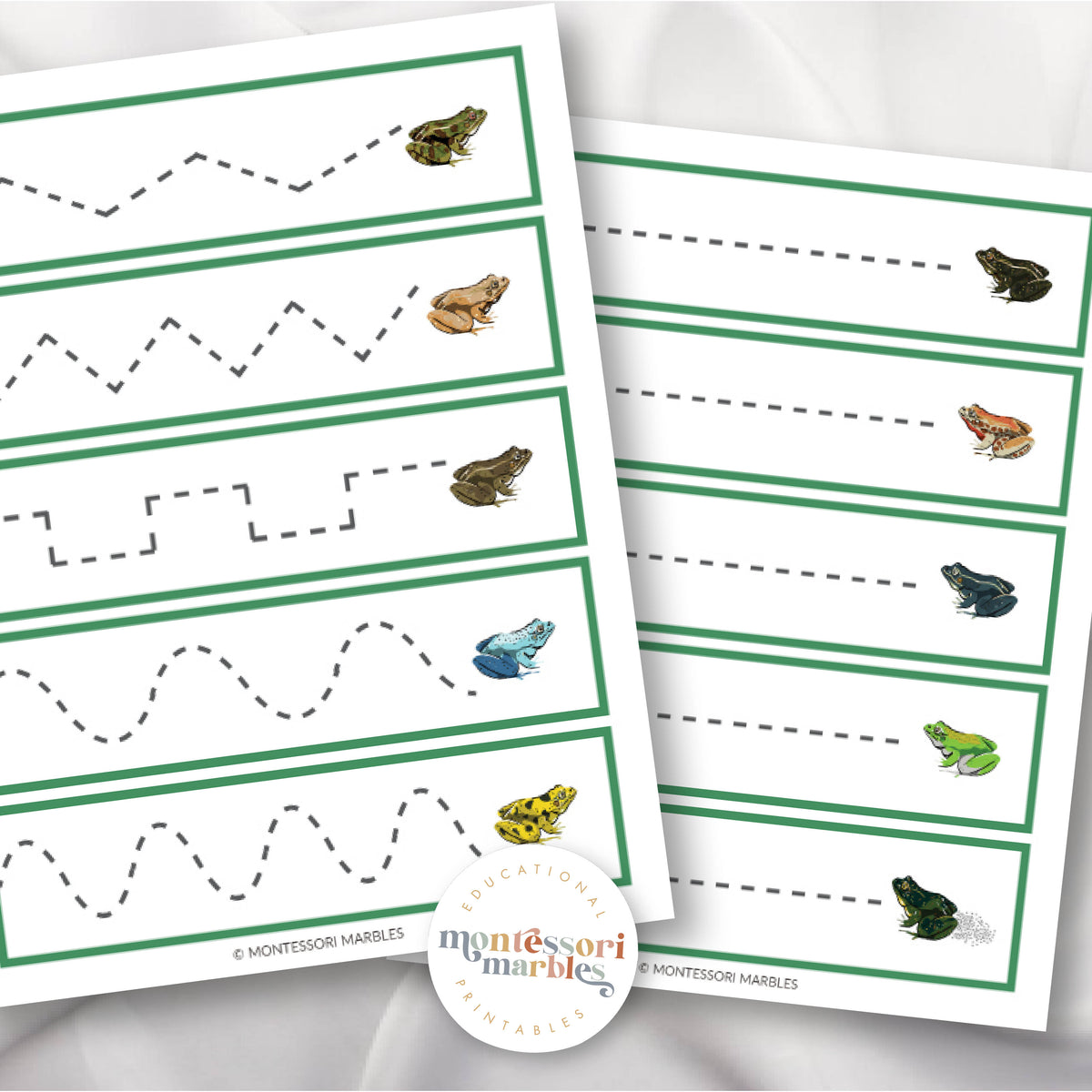 Frogs Cutting Strips | Montessori Inspired Printable Resources ...
