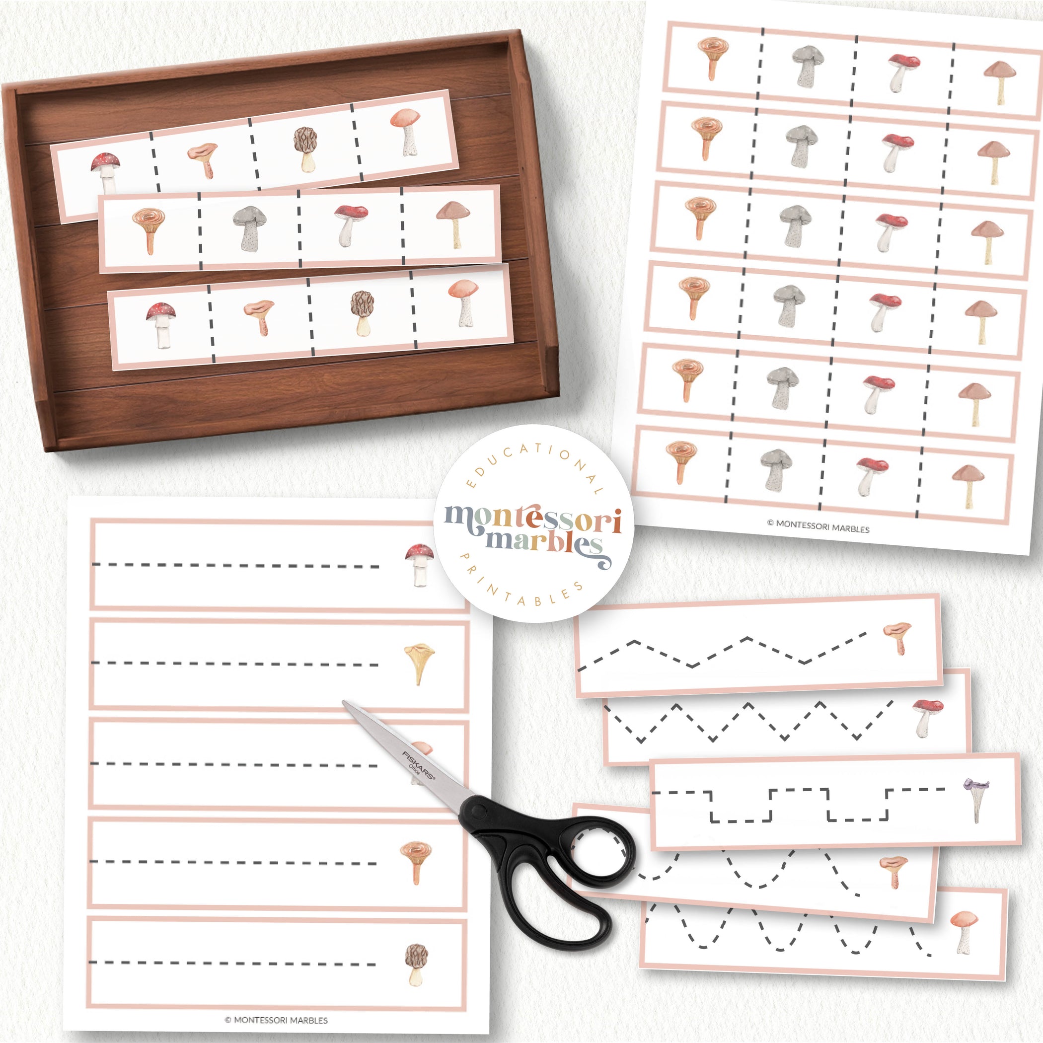 Mushroom Cutting Strips | Scissor Practice Ages 2-5 | Fine Motor Skills ...