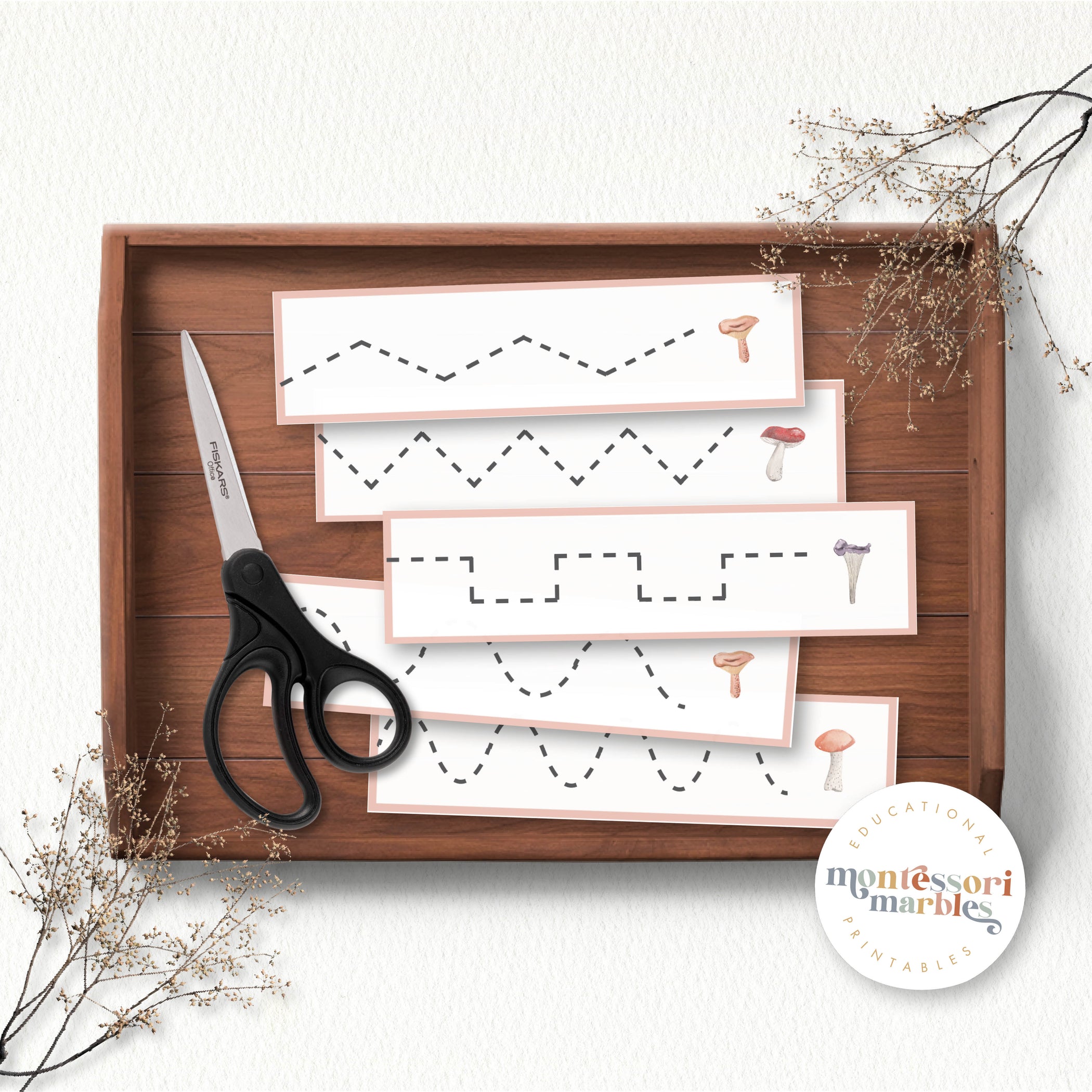 Mushroom Cutting Strips | Scissor Practice Ages 2-5 | Fine Motor Skills ...