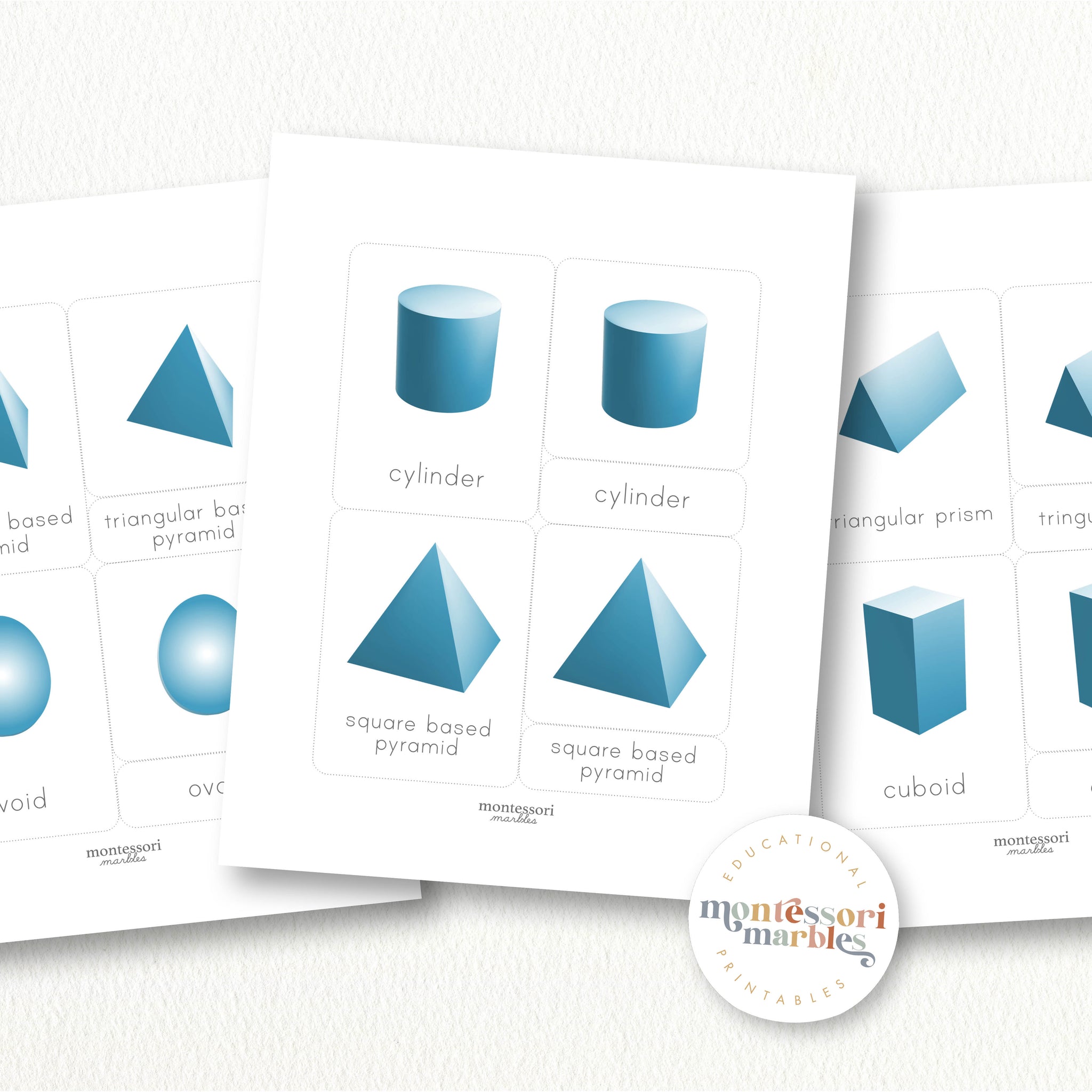3D Shapes Nomenclature Cards | Montessori Inspired Printable ...