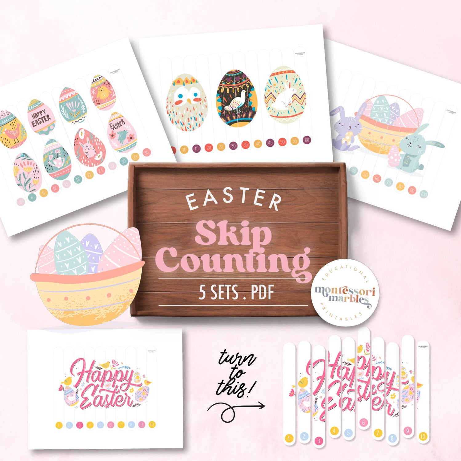 Easter Skip Counting Puzzles | Craft Stick Math Activity Ages 4-6 PDF ...