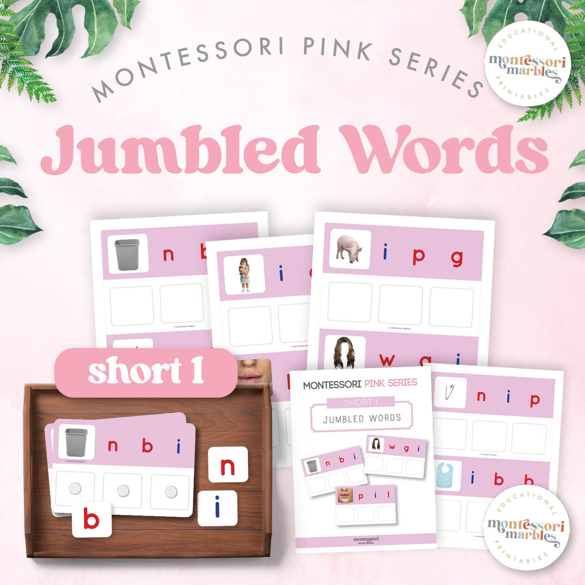Word Scramble Short I | CVC Activities for Ages 5-6 — Montessori Marbles