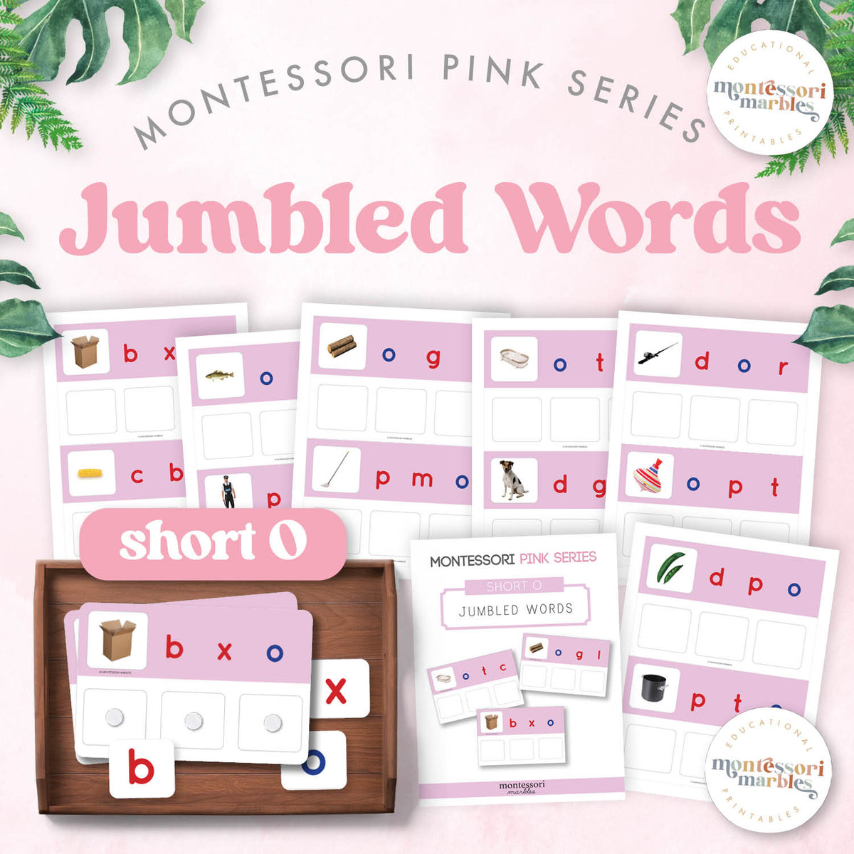 Word Scramble Short O | CVC Activities for Ages 5-6 — Montessori Marbles
