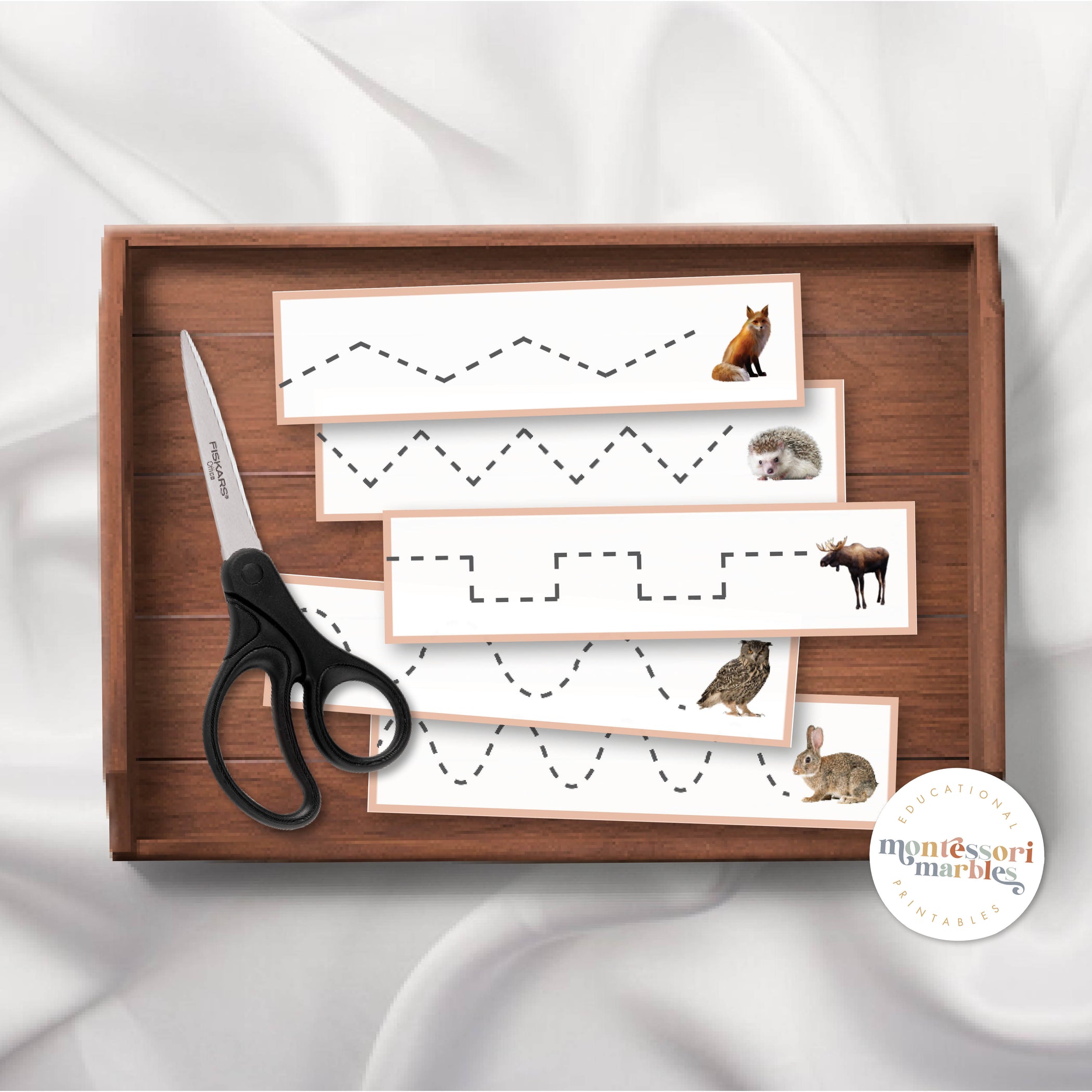 Woodland Animals Cutting Strips | Scissor Practice Ages 2-5 Fine Motor ...