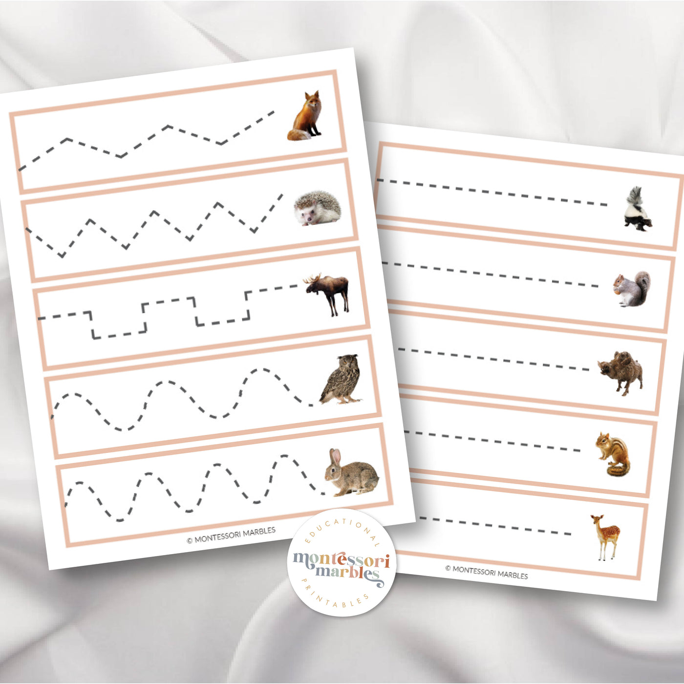Woodland Animals Cutting Strips | Scissor Practice Ages 2-5 Fine Motor ...