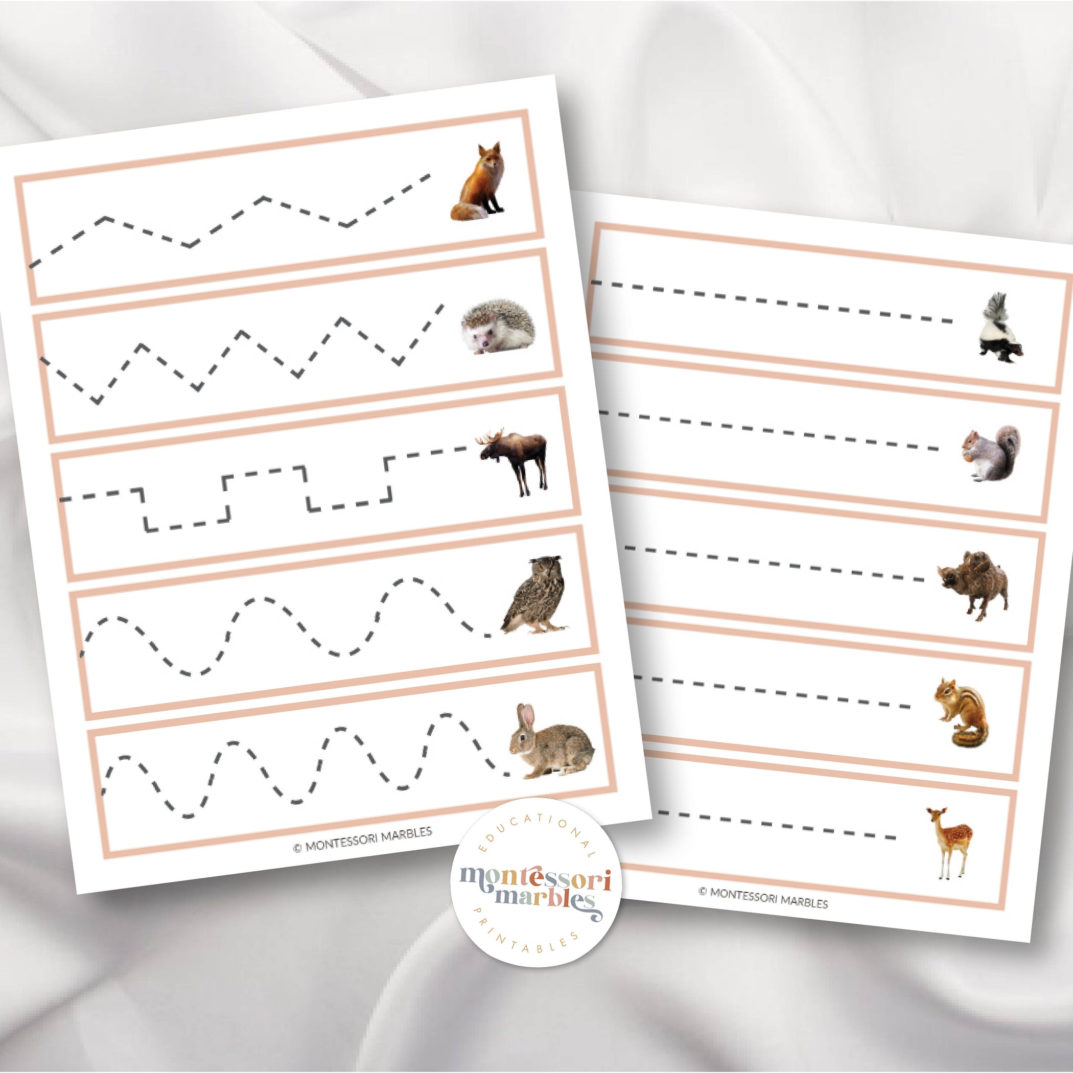 Woodland Animals Cutting Strips | Scissor Practice Ages 2-5 Fine Motor ...