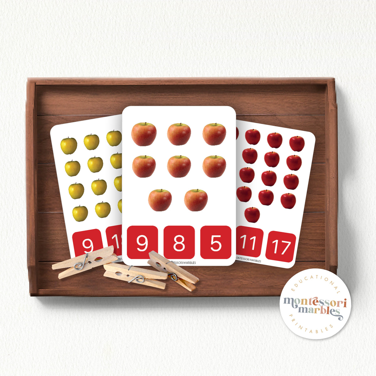 Apples Counting 1 to 20 | Montessori Inspired Early Math Printable ...