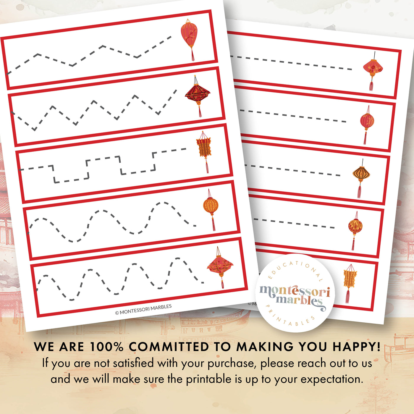 Lunar New Year Cutting Strips | Scissor Practice Ages 2-5 | Fine Motor ...