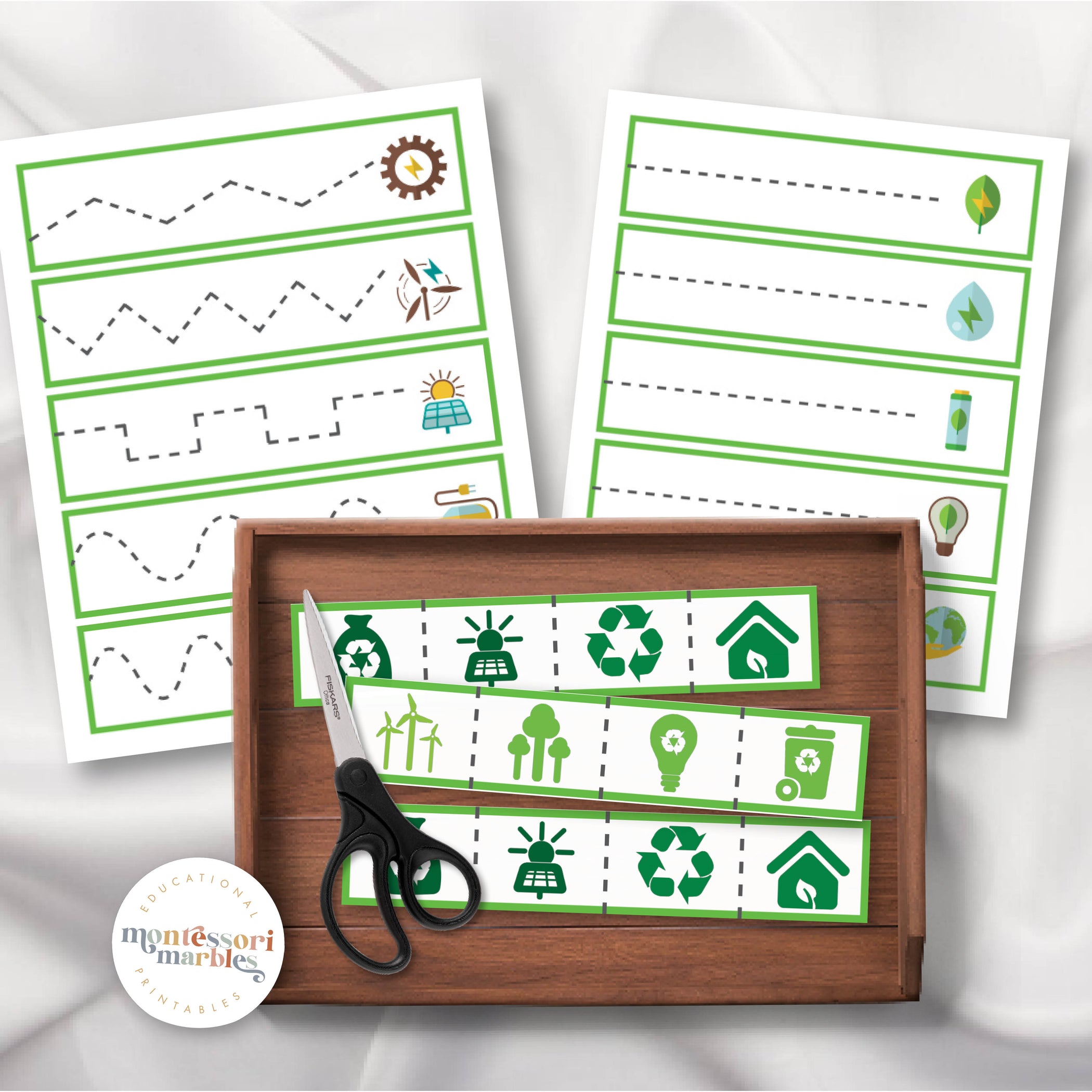 Earth Day Cutting Strips | Scissor Practice Fine Motor Skills Ages 2-5 ...