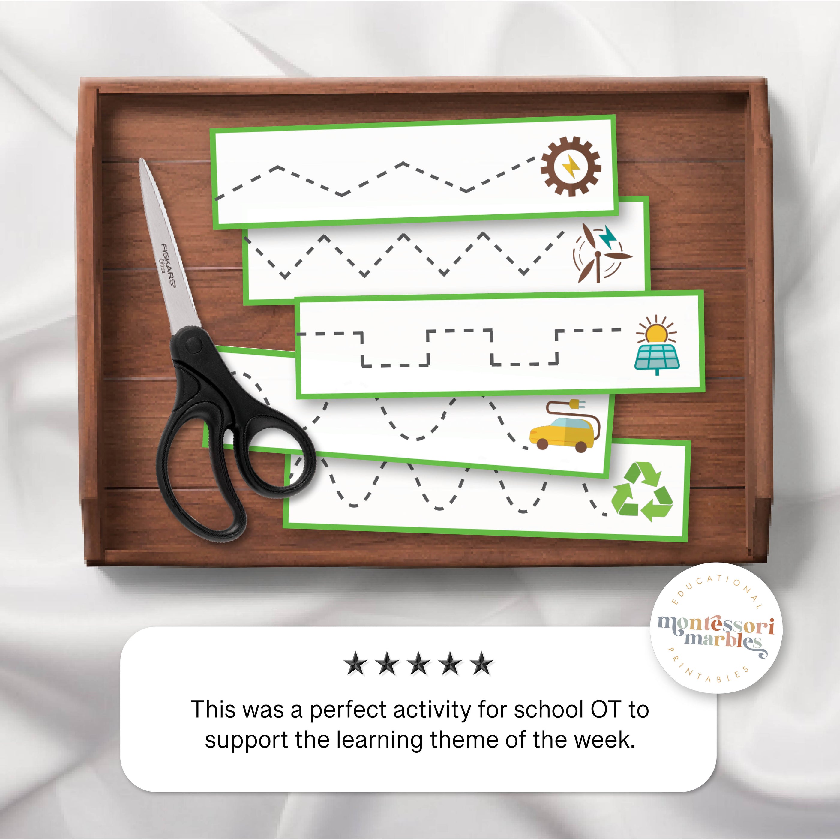 Earth Day Cutting Strips | Scissor Practice Fine Motor Skills Ages 2-5 ...