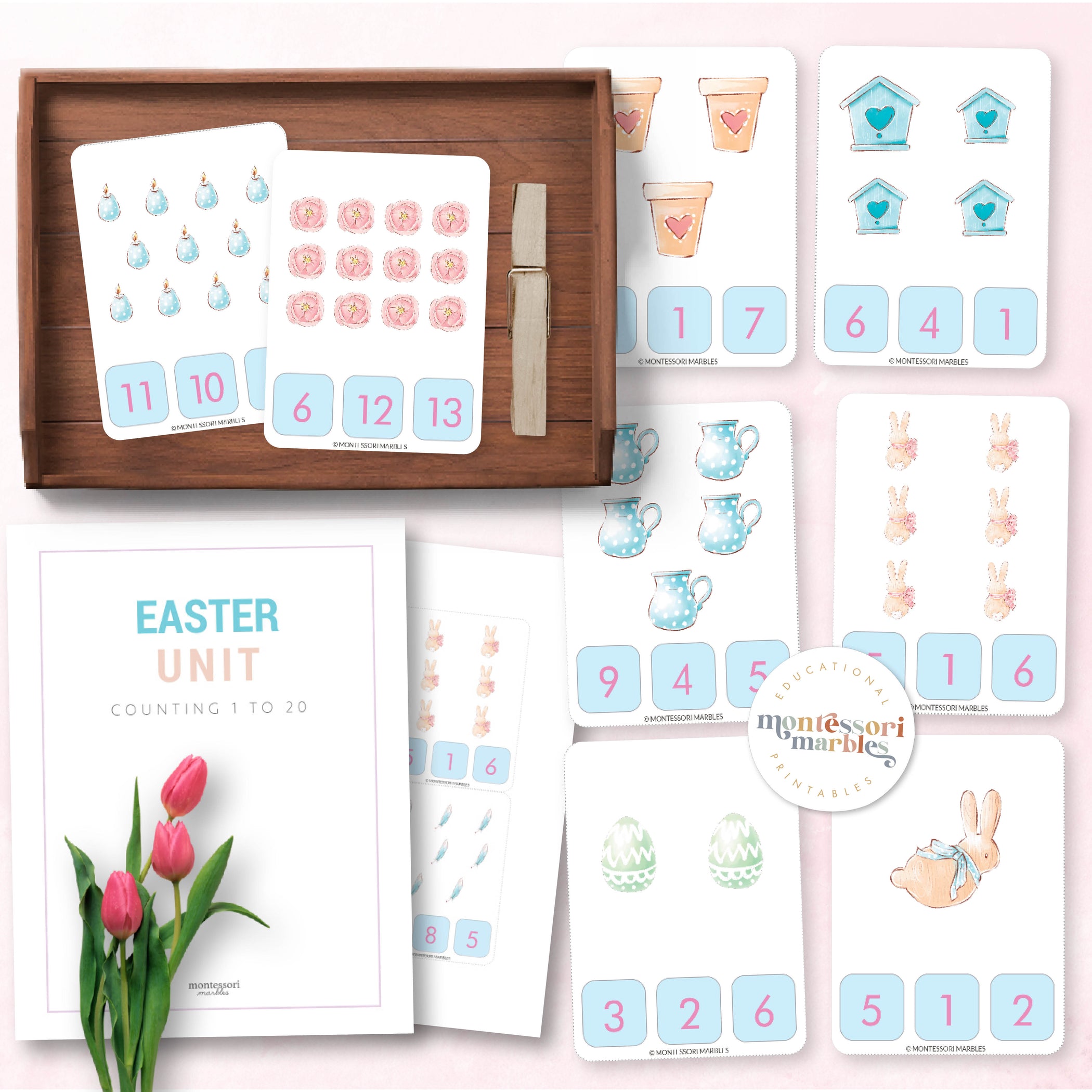 Easter Counting Clip Cards 1-20 | 20 Number Recognition Ages 3-5 PDF ...