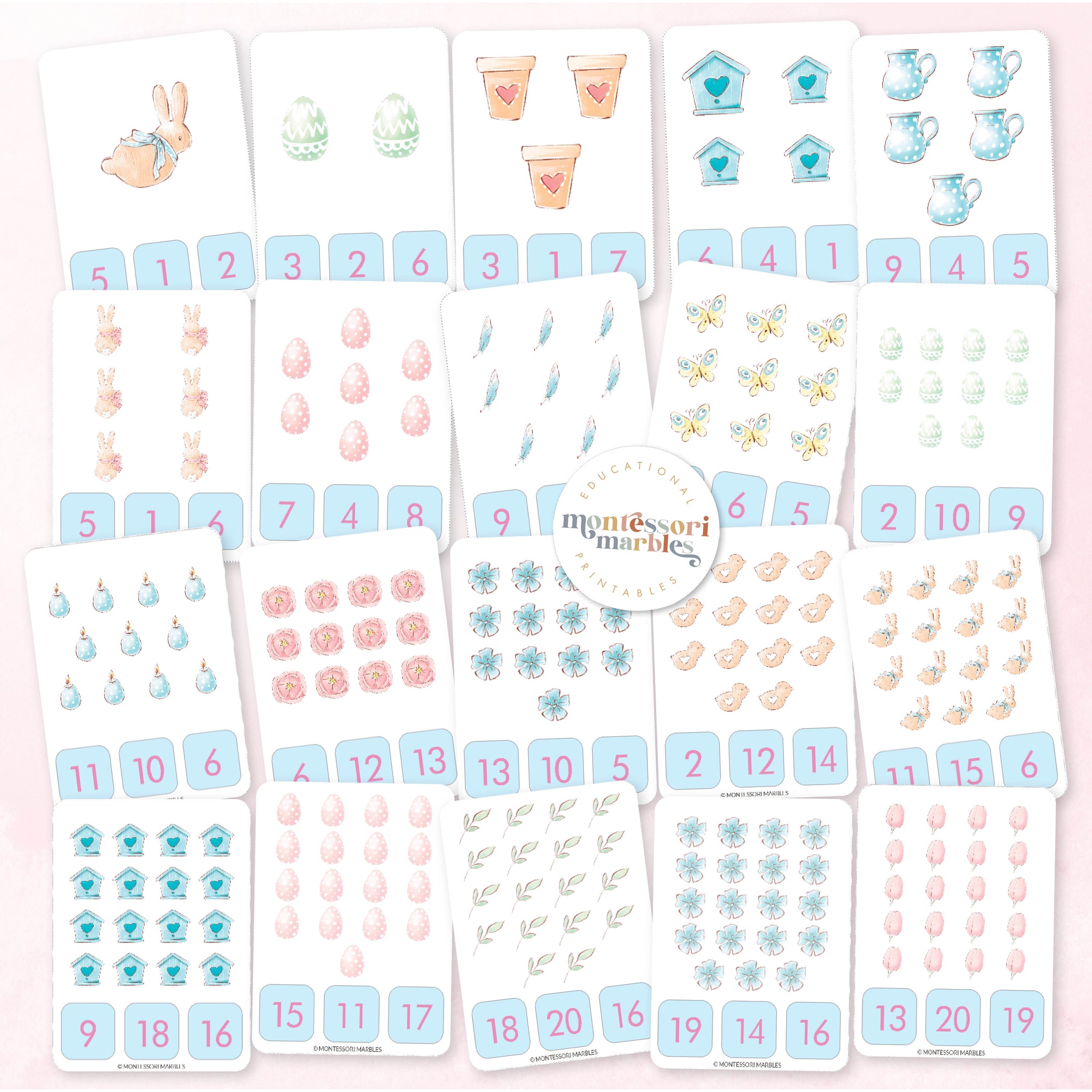Easter Counting Clip Cards 1-20 | 20 Number Recognition Ages 3-5 PDF ...