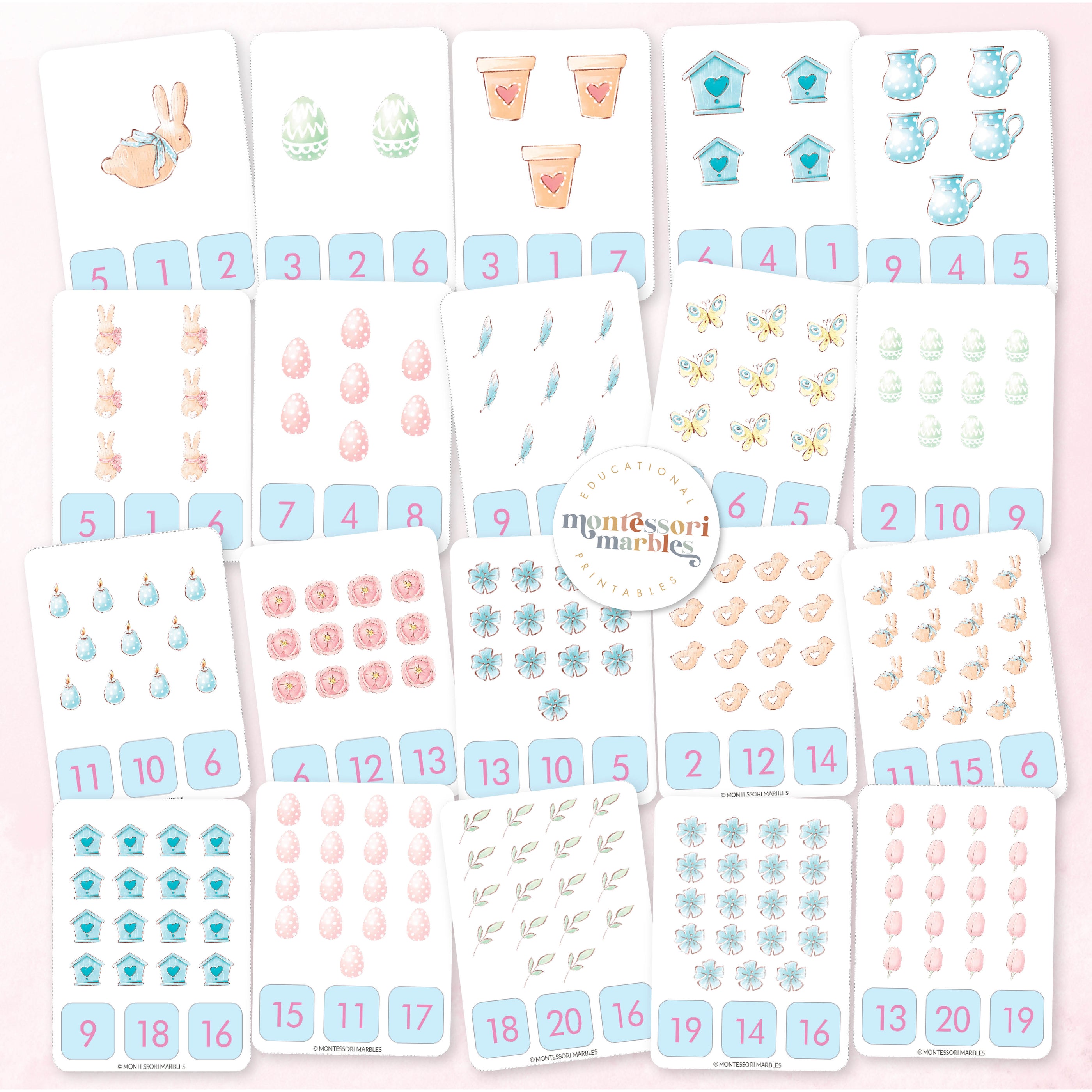 Easter Counting Clip Cards 1-20 | 20 Number Recognition Ages 3-5 PDF ...