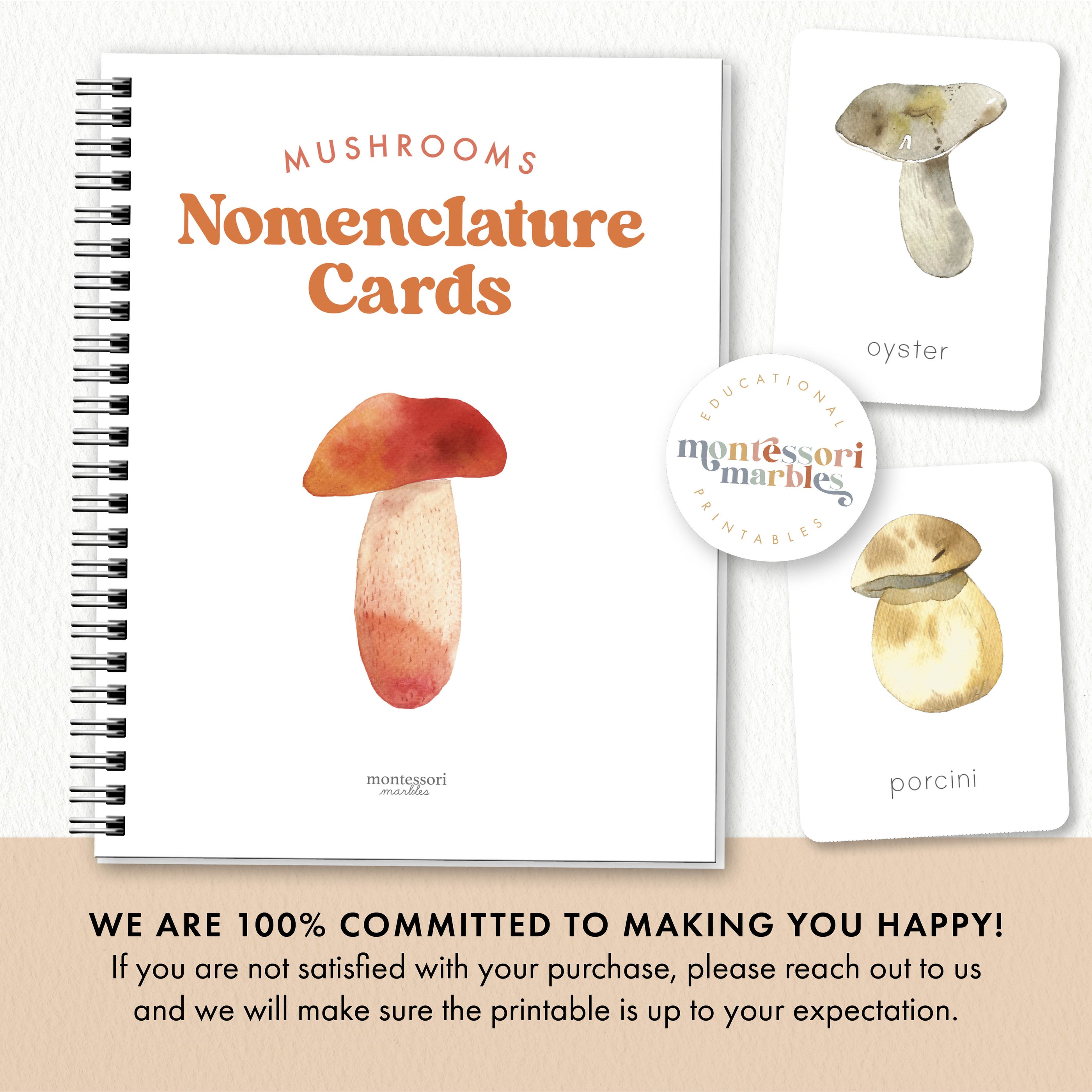 Mushroom Nomenclature Cards | 16 3-Part Fungi Nature Study Ages 4-8 ...