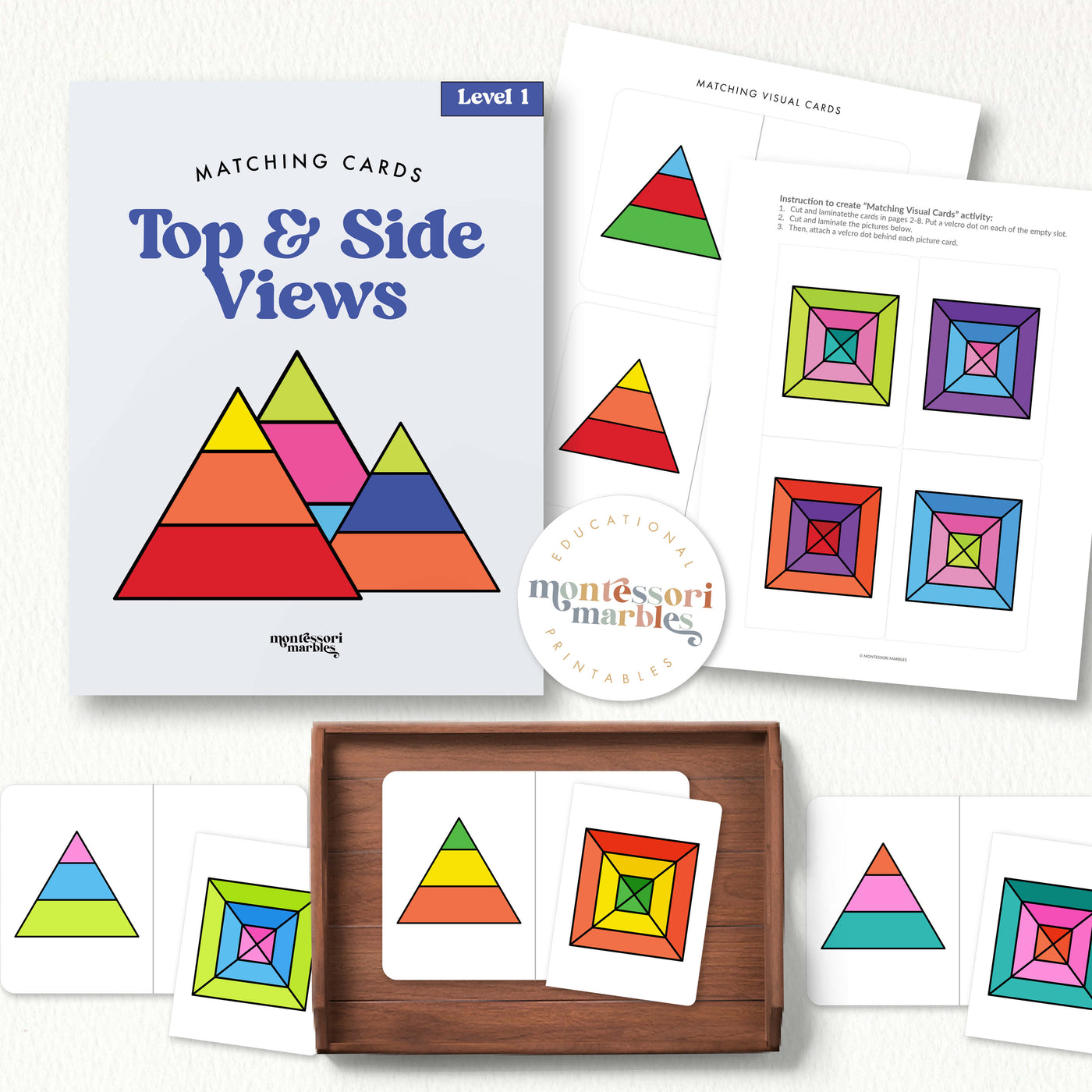 Top & Side Views Level 1 | Spatial Reasoning Ages 6-12 PDF — Montessori ...