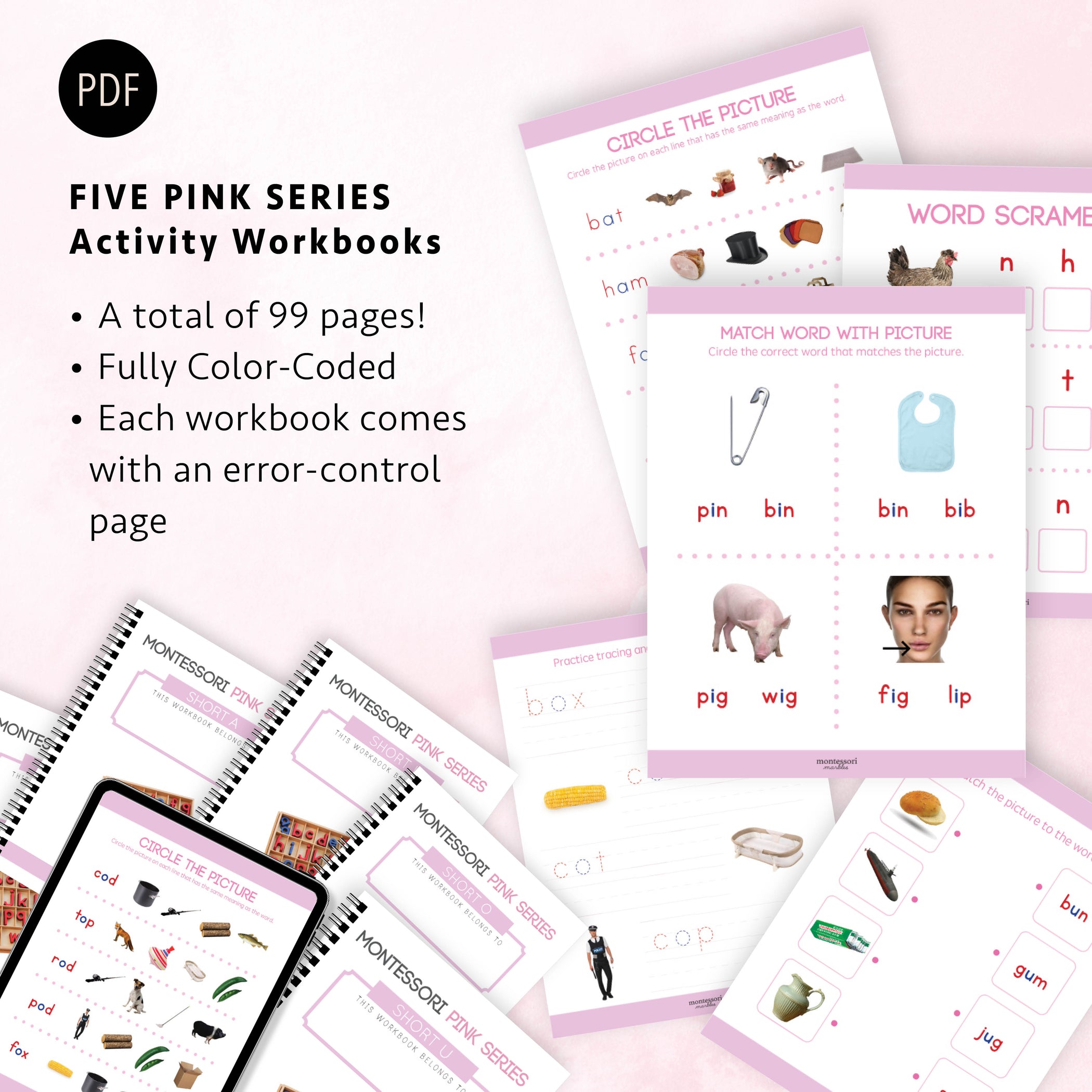 Montessori Pink Series Bundle | Reading Activities Ages 3-6 ...