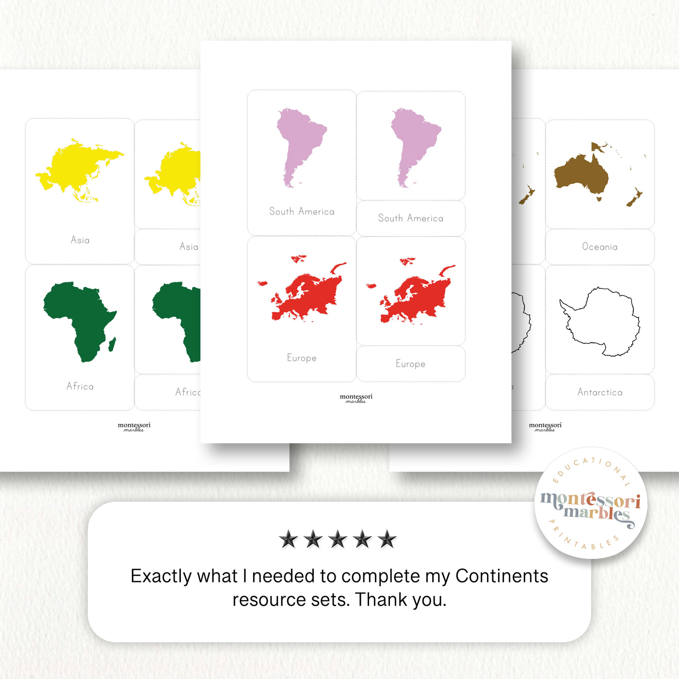 Continents Nomenclature Cards | 8 Geography 3-Part Cards Ages 4-8 PDF ...