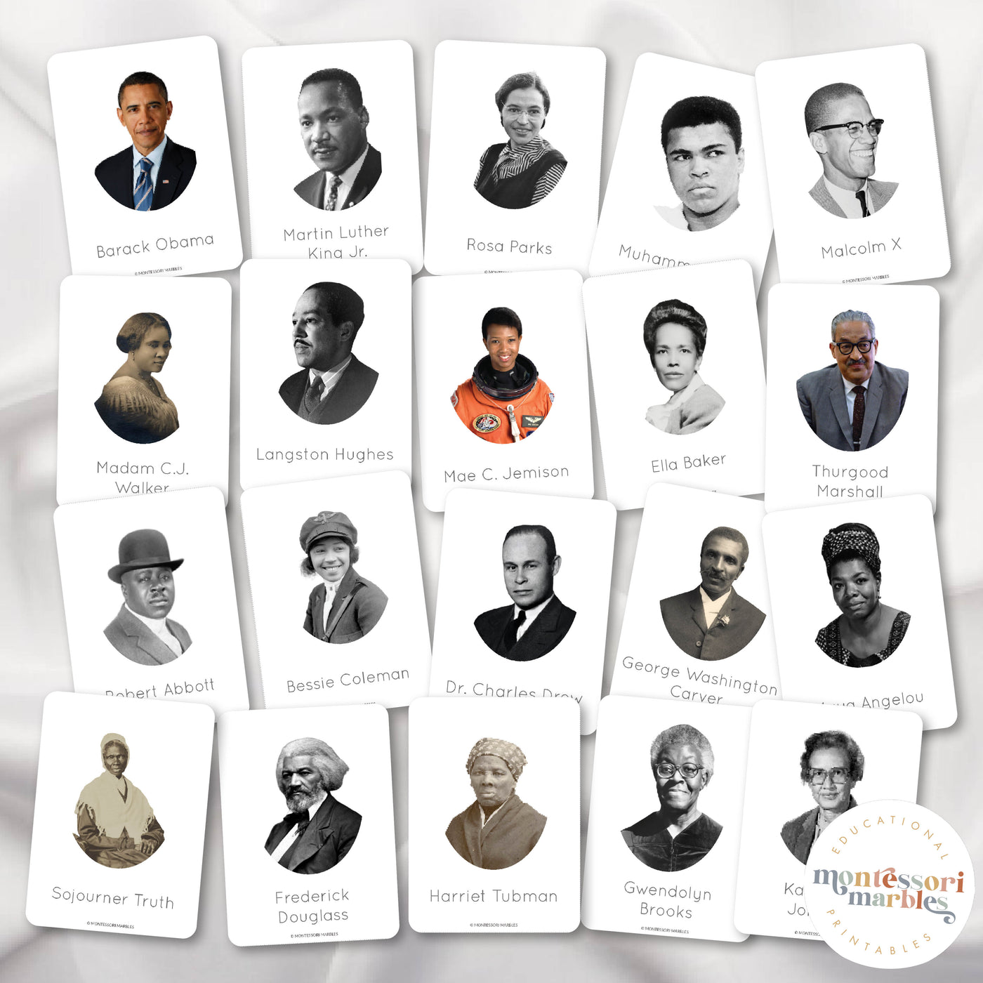 Black History Month Nomenclature Cards | Famous Americans Ages 5-9 3 ...