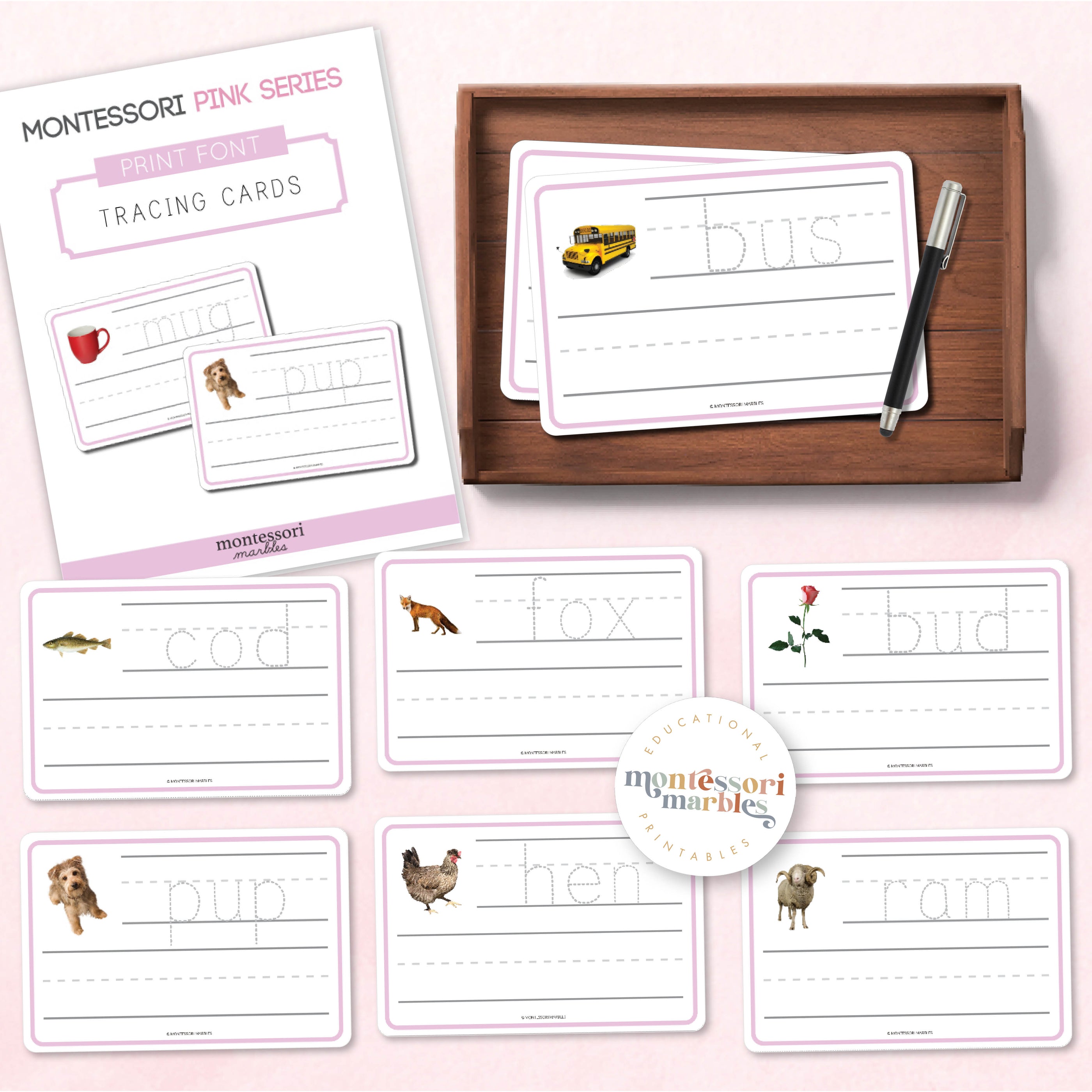 CVC Tracing Cards | Handwriting Practice for Ages 4-6 — Montessori Marbles