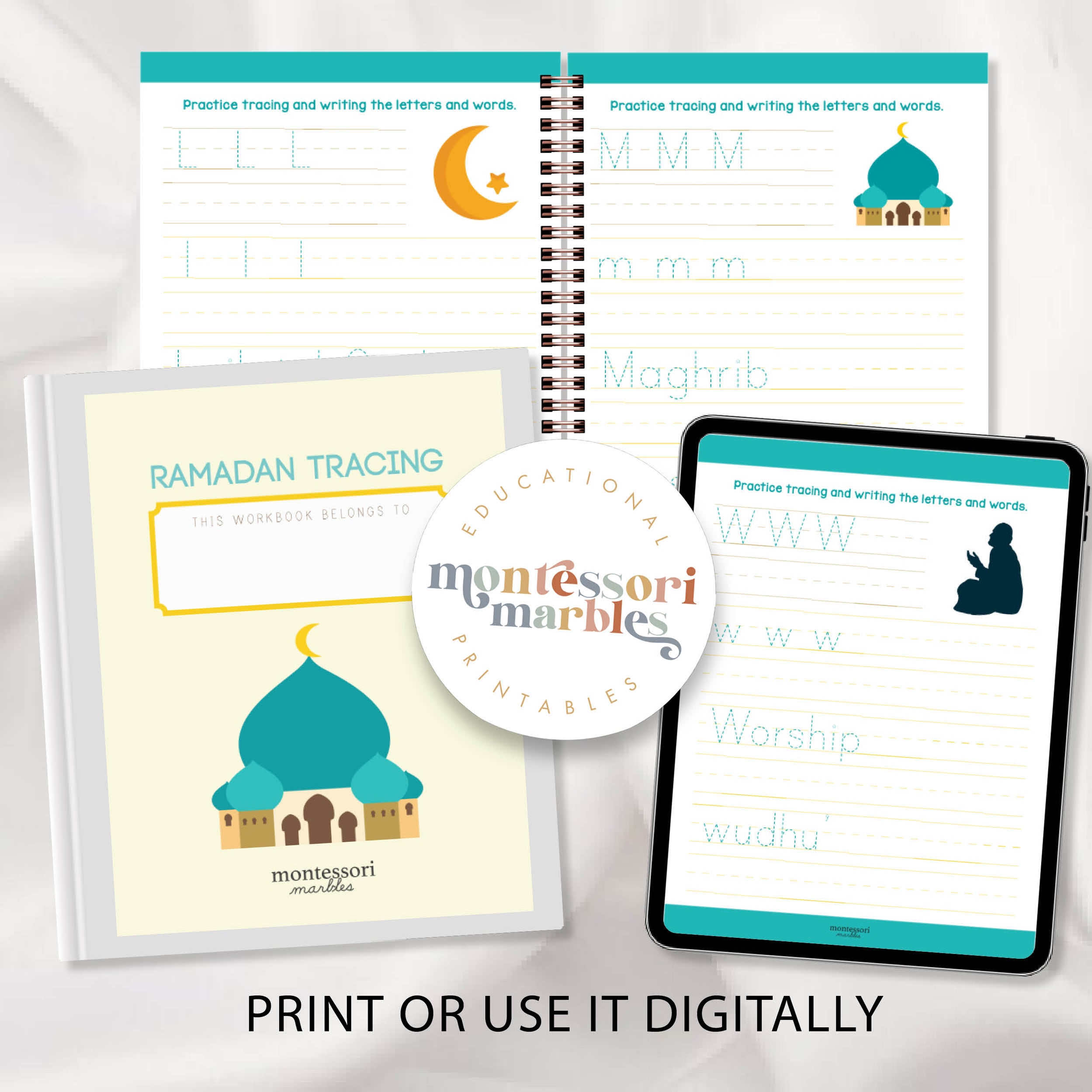 Ramadan Handwriting Practice Workbook | Tracing Activities Ages 3-6 PDF ...