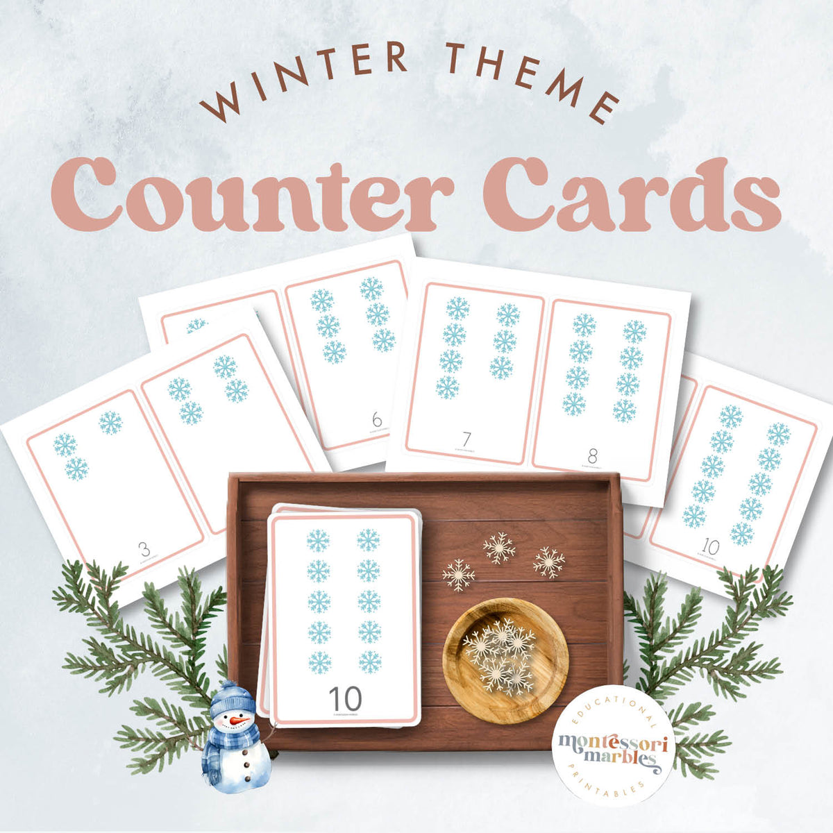 Winter Counter Cards 1-10 | Number Recognition Ages 3-5 Math Preschool ...