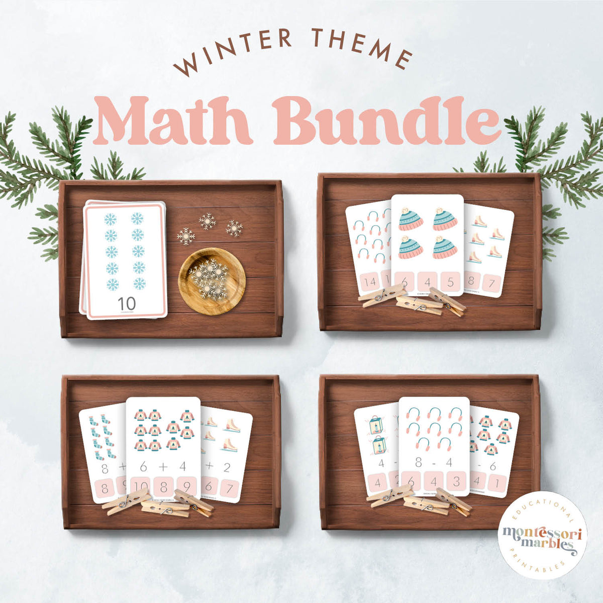 Winter Math Bundle Ages 3-5 | Counting Addition Subtraction 4 ...