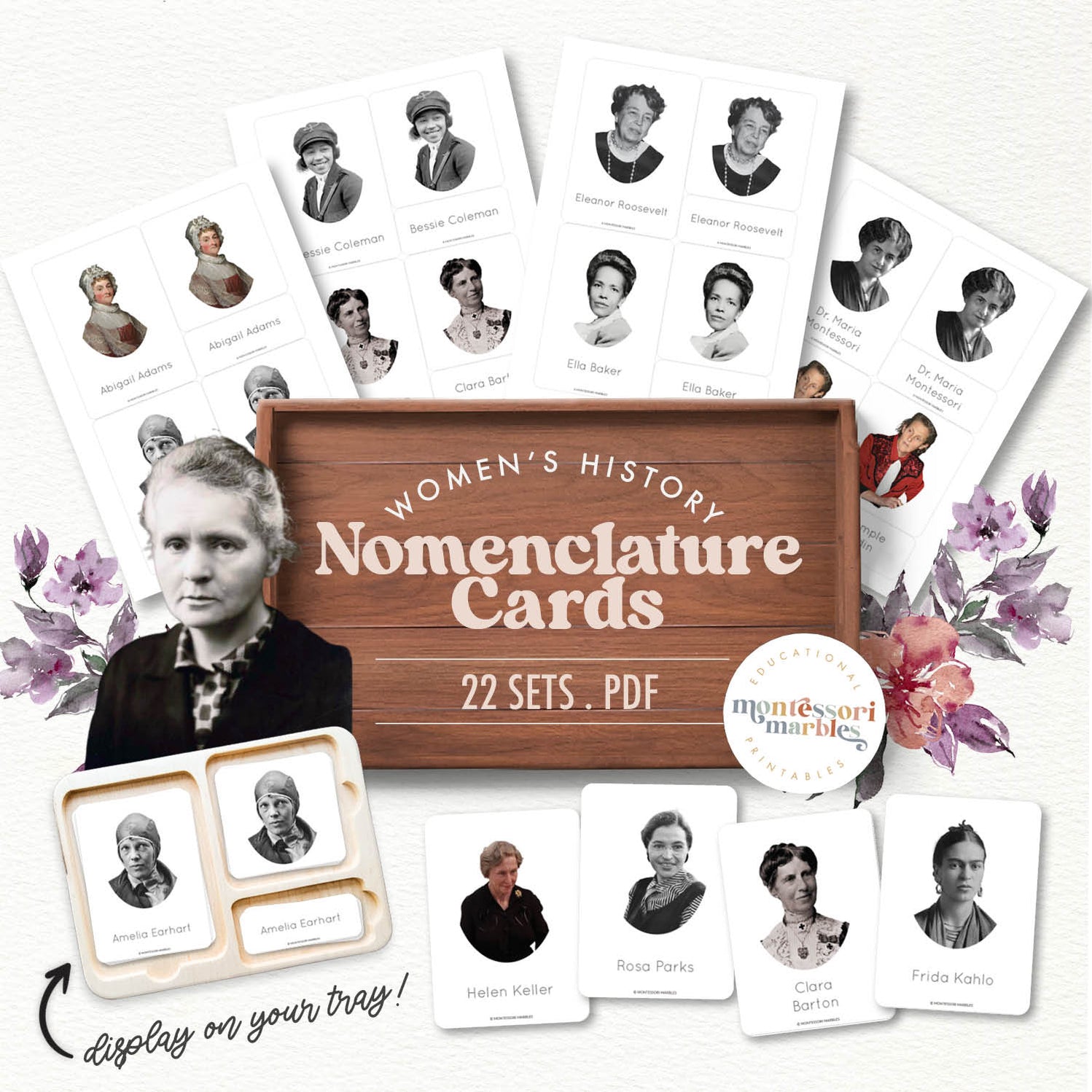 Women's History Month Nomenclature Cards | 22 Sets Montessori Ages 4-8 ...