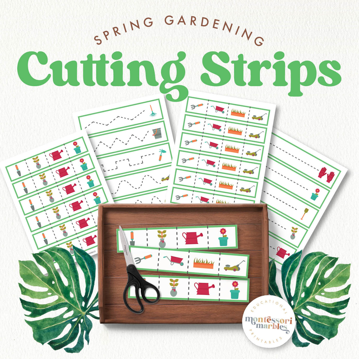 Gardening Cutting Strips | Scissor Practice Fine Motor Skills Ages 2-5 ...
