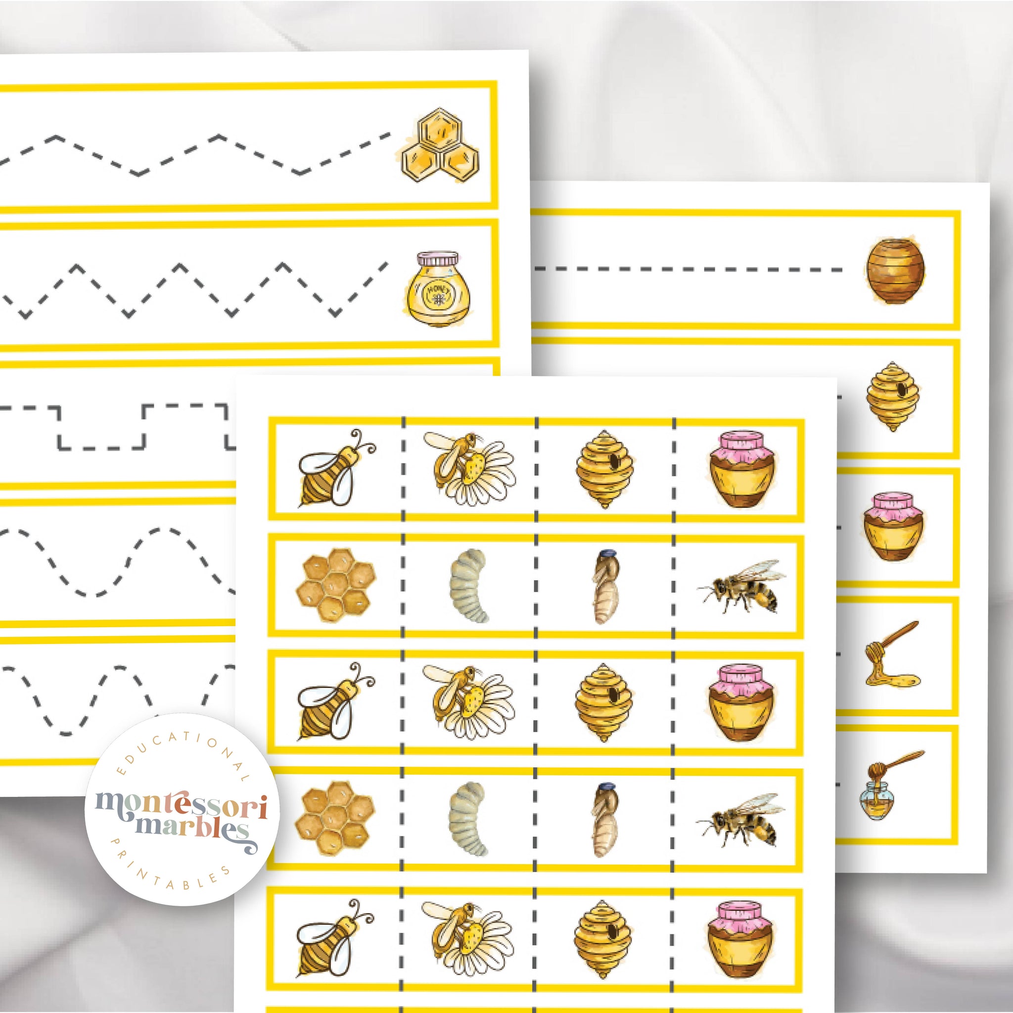 Bees & Honey Cutting Strips | Montessori Inspired Fine Motor Skills ...
