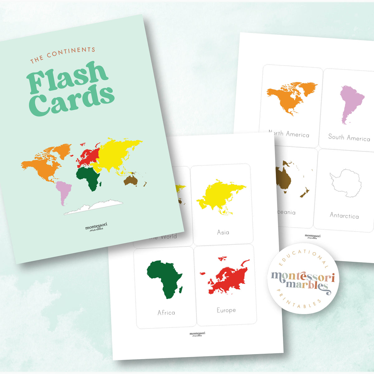 Continent Flash Cards – Montessori Marbles