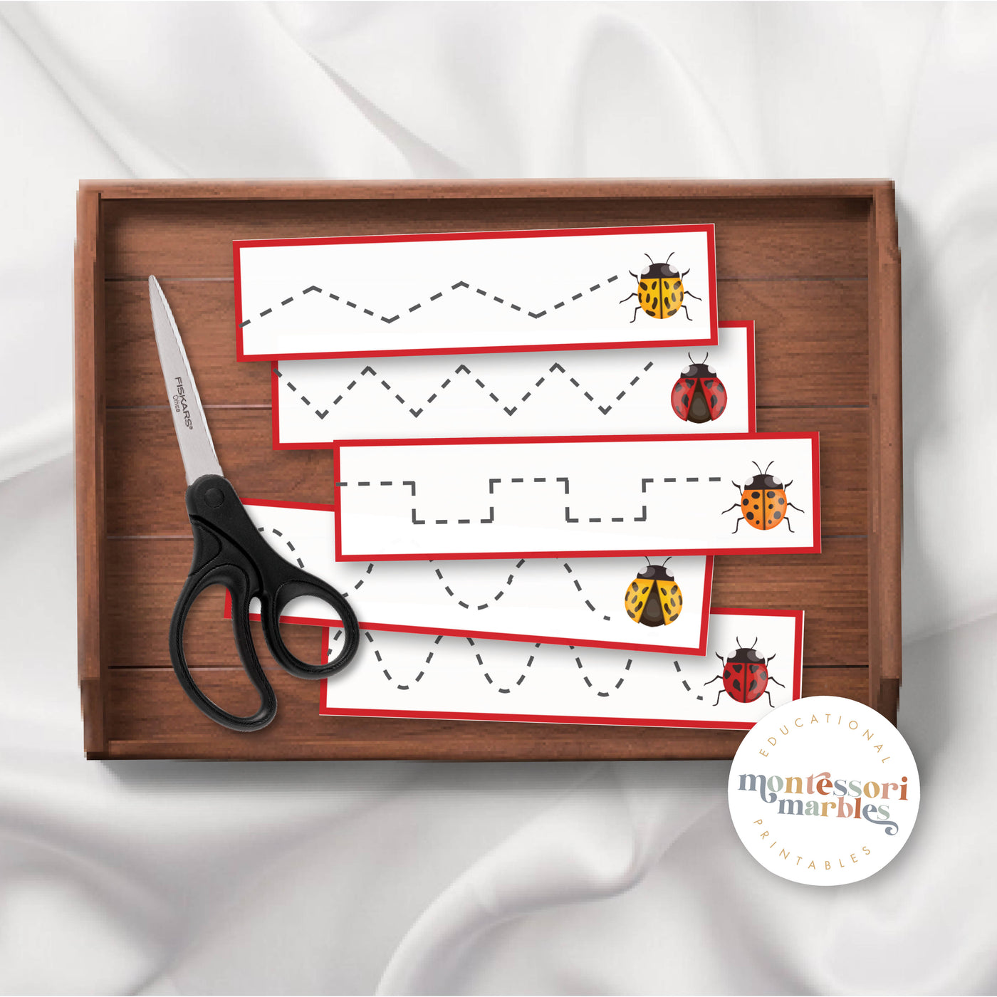 Ladybug Cutting Strips | Scissor Practice Fine Motor Skills Ages 2-5 ...