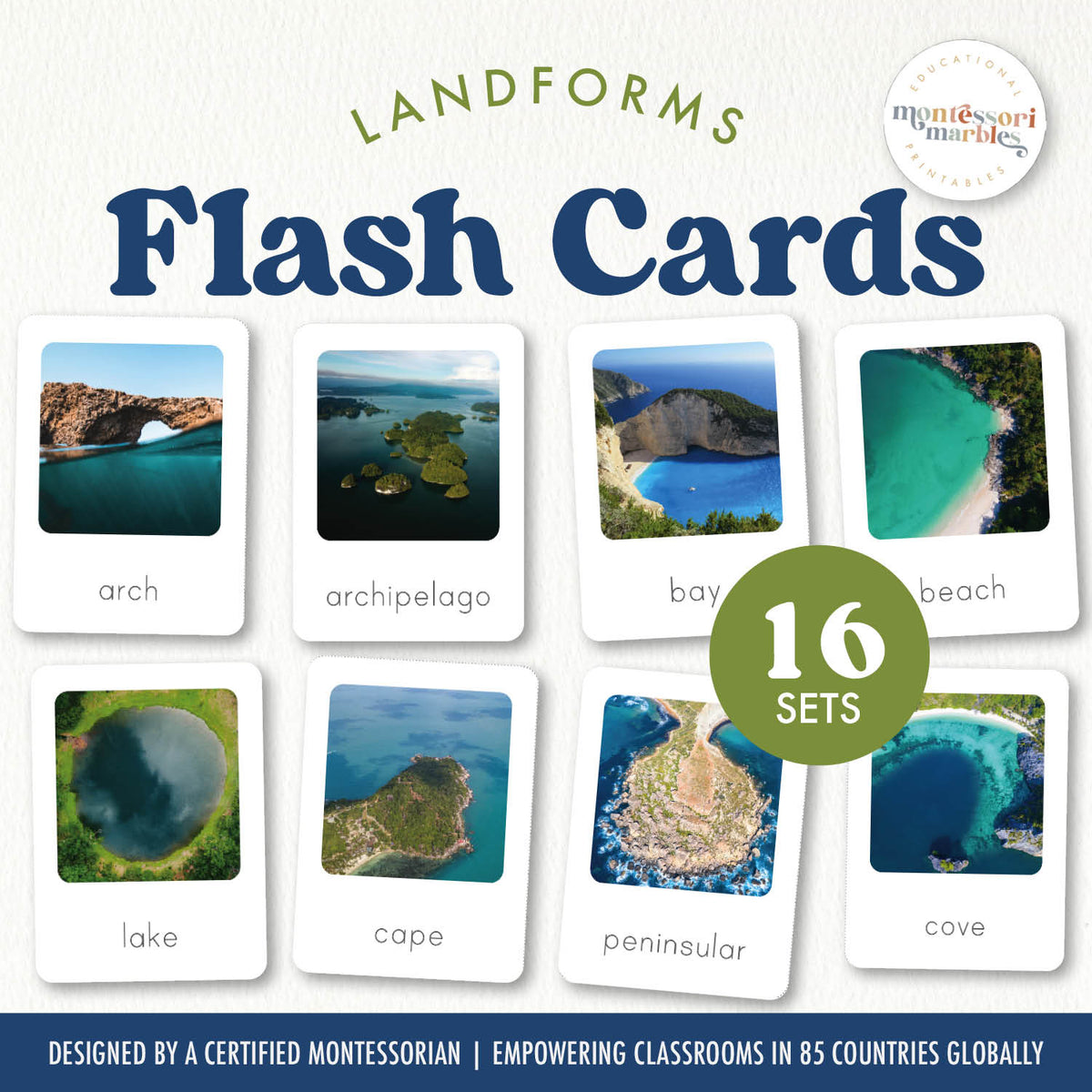 Landforms Flash Cards – Montessori Marbles