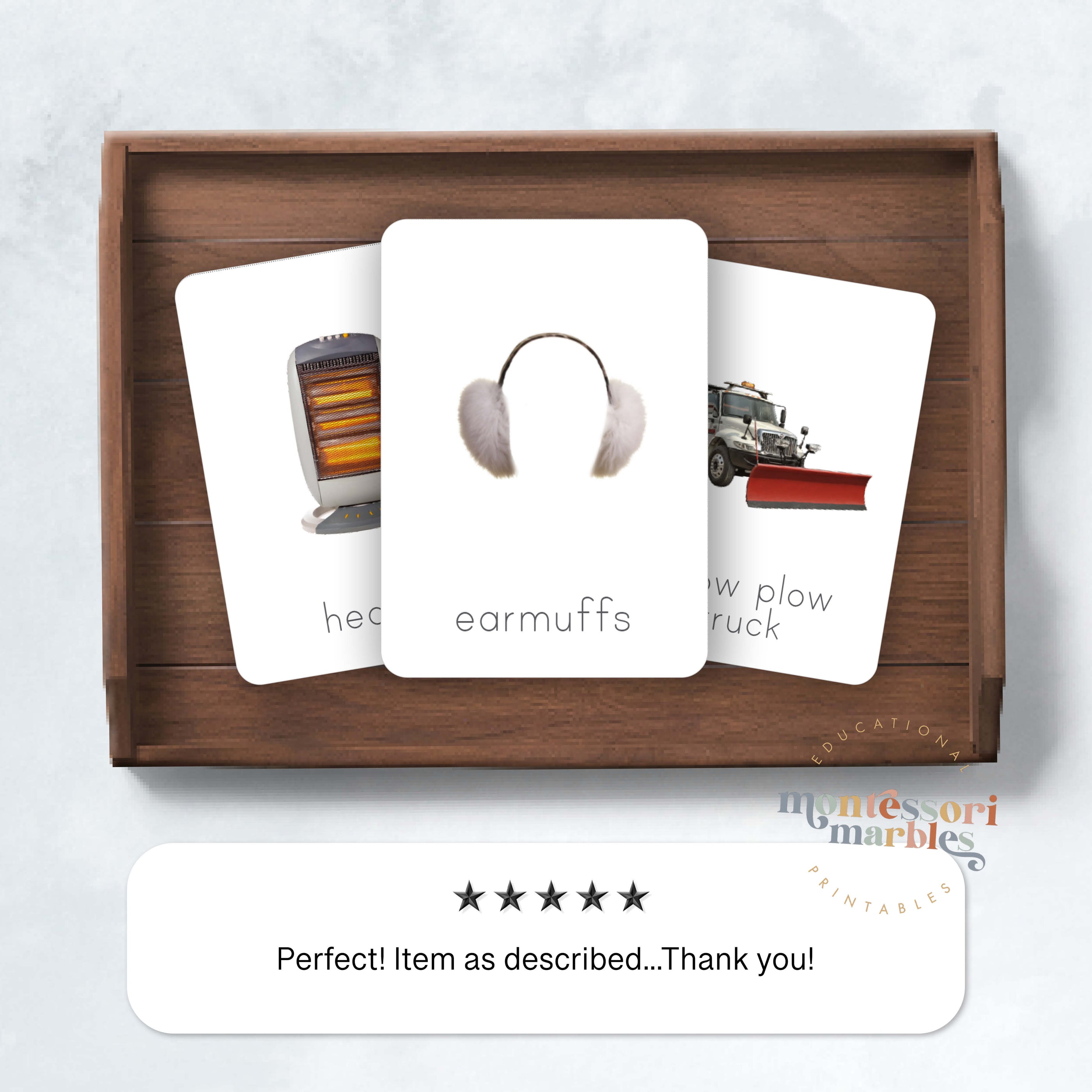 Winter Flash Cards | 16 Items Ages 3-6 Seasonal Vocabulary January PDF ...