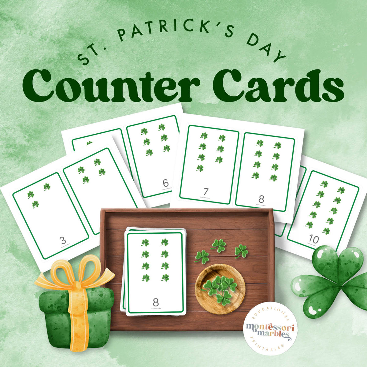 St Patrick's Day Counting 1 to 10 | Number Cards Ages 3-6 | March Math ...
