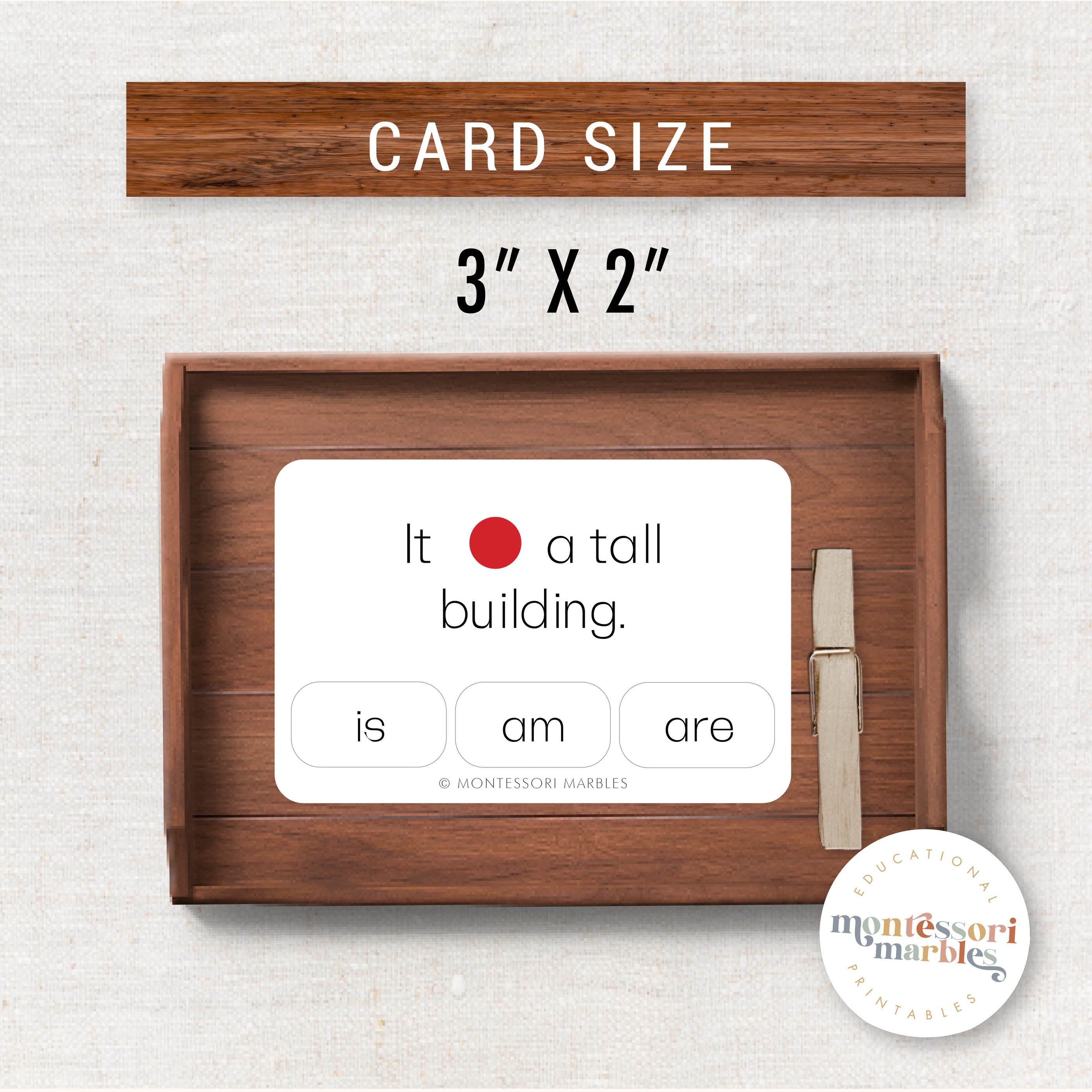 BE Verb Clip Cards | Grammar Activity Ages 6-9 Montessori Language ...