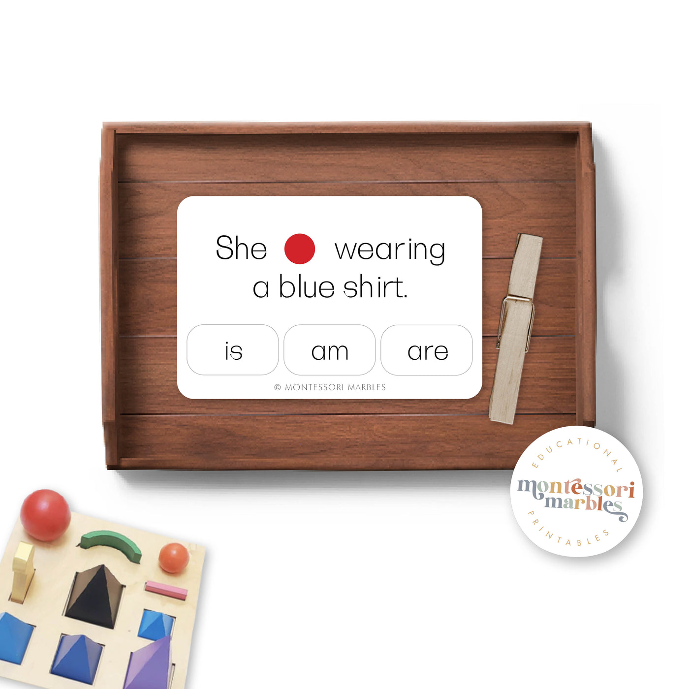 BE Verb Clip Cards | Grammar Activity Ages 6-9 Montessori Language ...