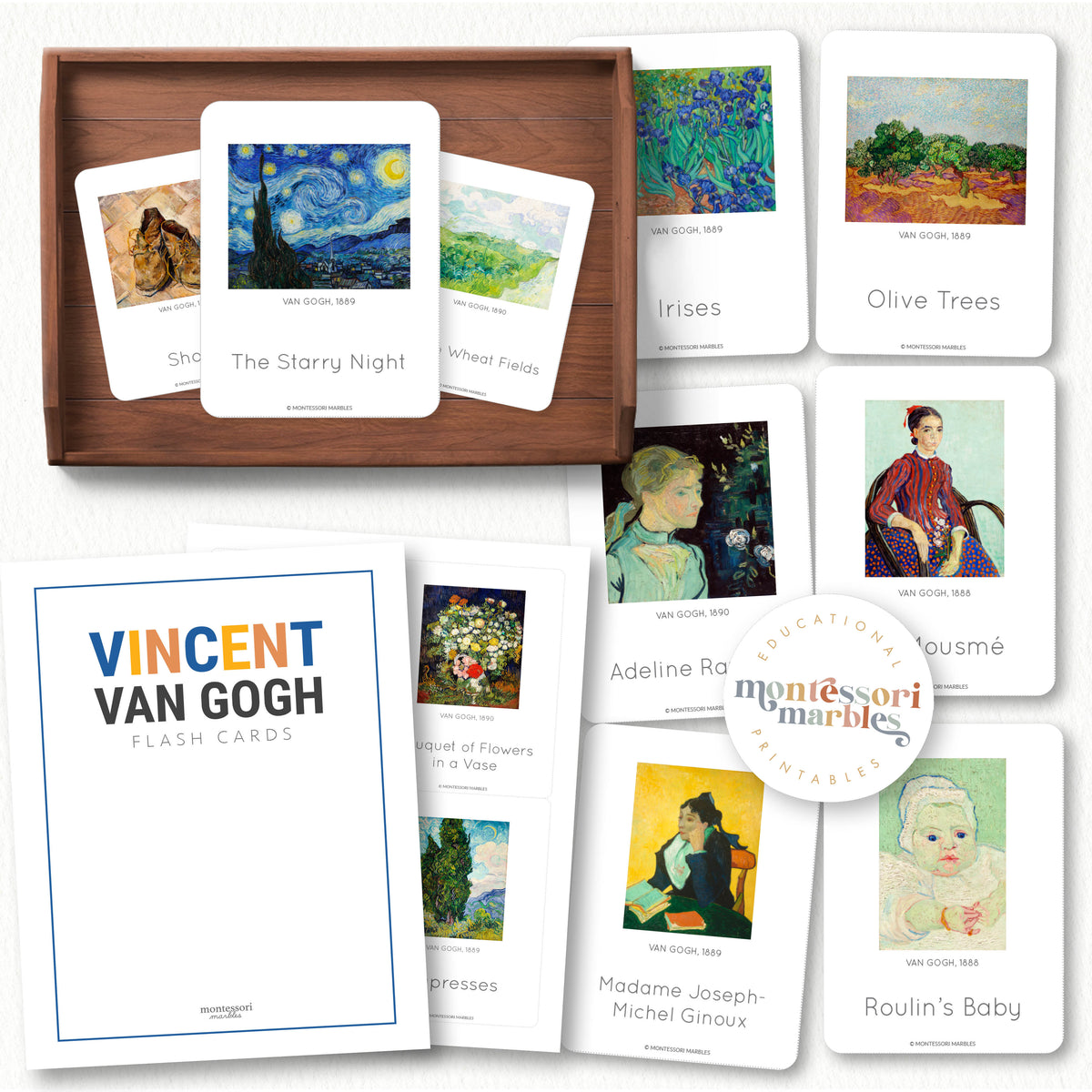 Vincent Van Gogh Flash Cards – Montessori Marbles