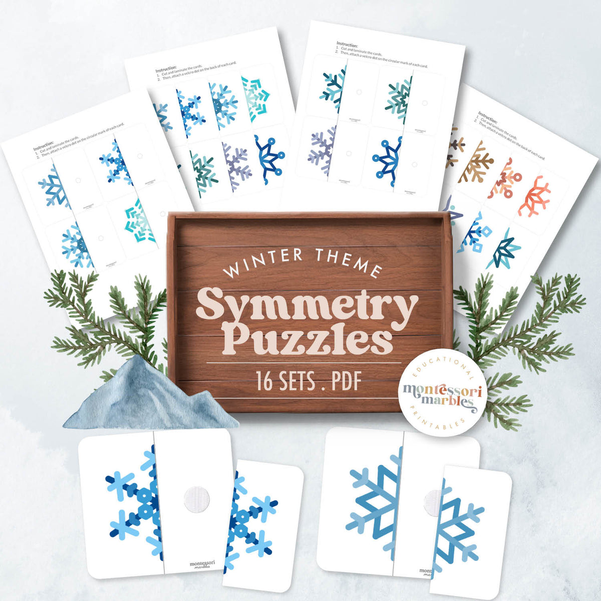 Winter Snowflakes Symmetry Puzzles | 16 Two-Piece Ages 2-6 BESTSELLER ...