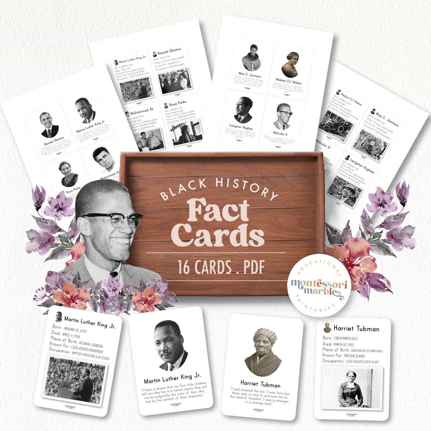 Black History Month Fact Cards | Famous African Americans Ages 6-10 PDF ...