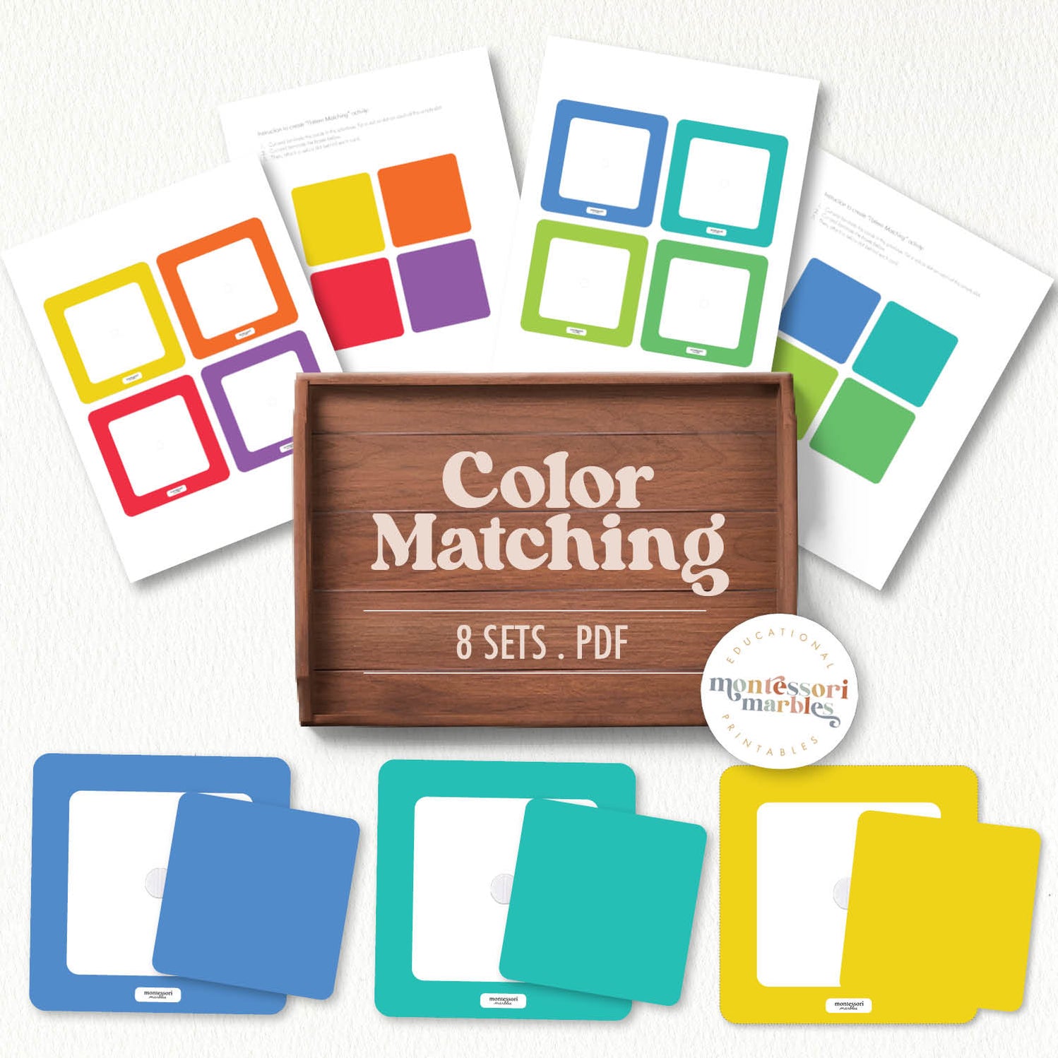 Colors Matching Cards | 8 Color Recognition Sensory Activity Ages 2-4 ...