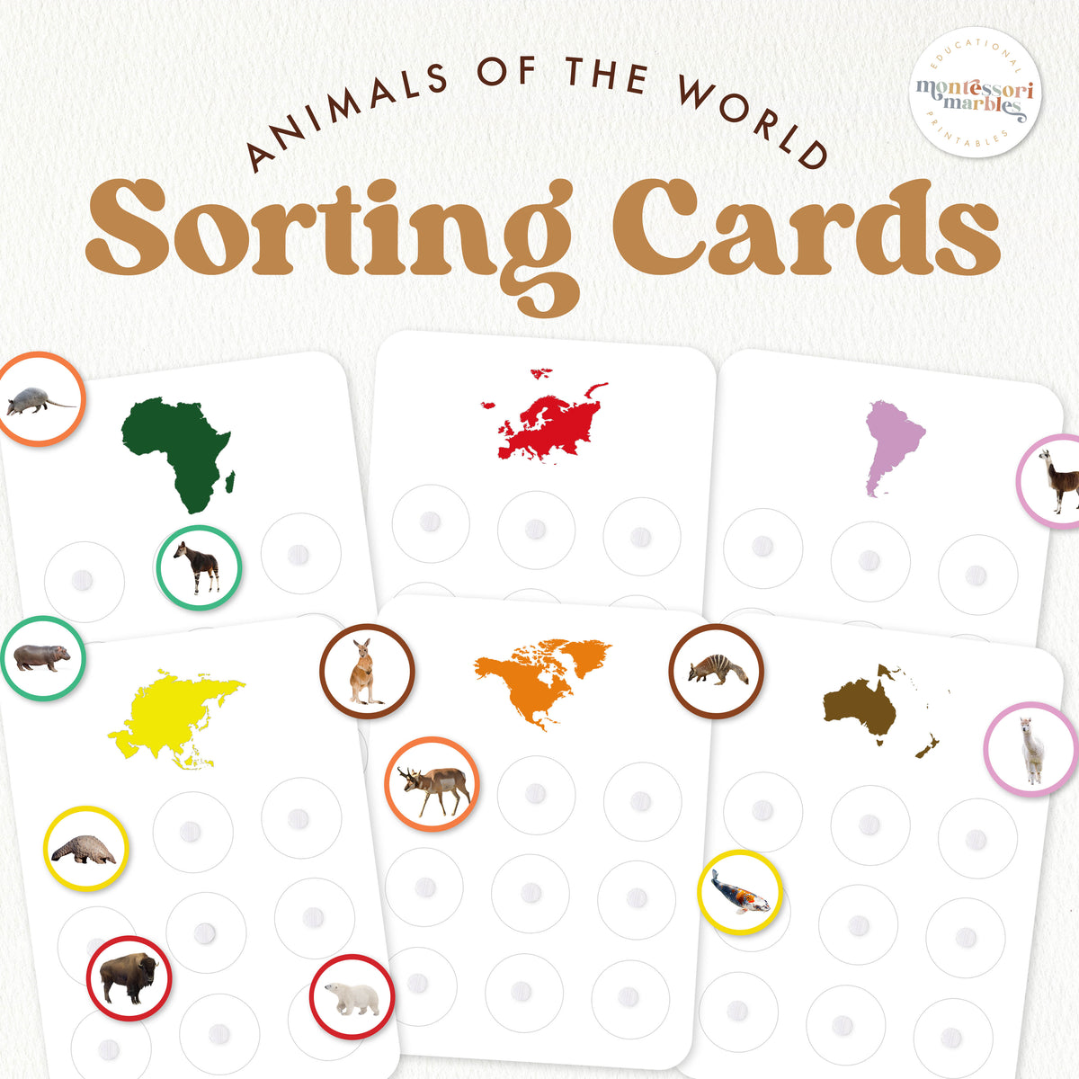 Animals Continents Sorting Cards | Geography Activity Ages 5-8 ...