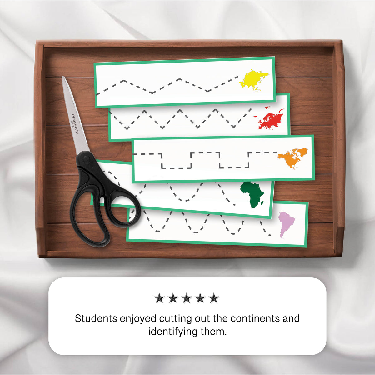 Continents Cutting Strips | Montessori Inspired Printable Activity ...